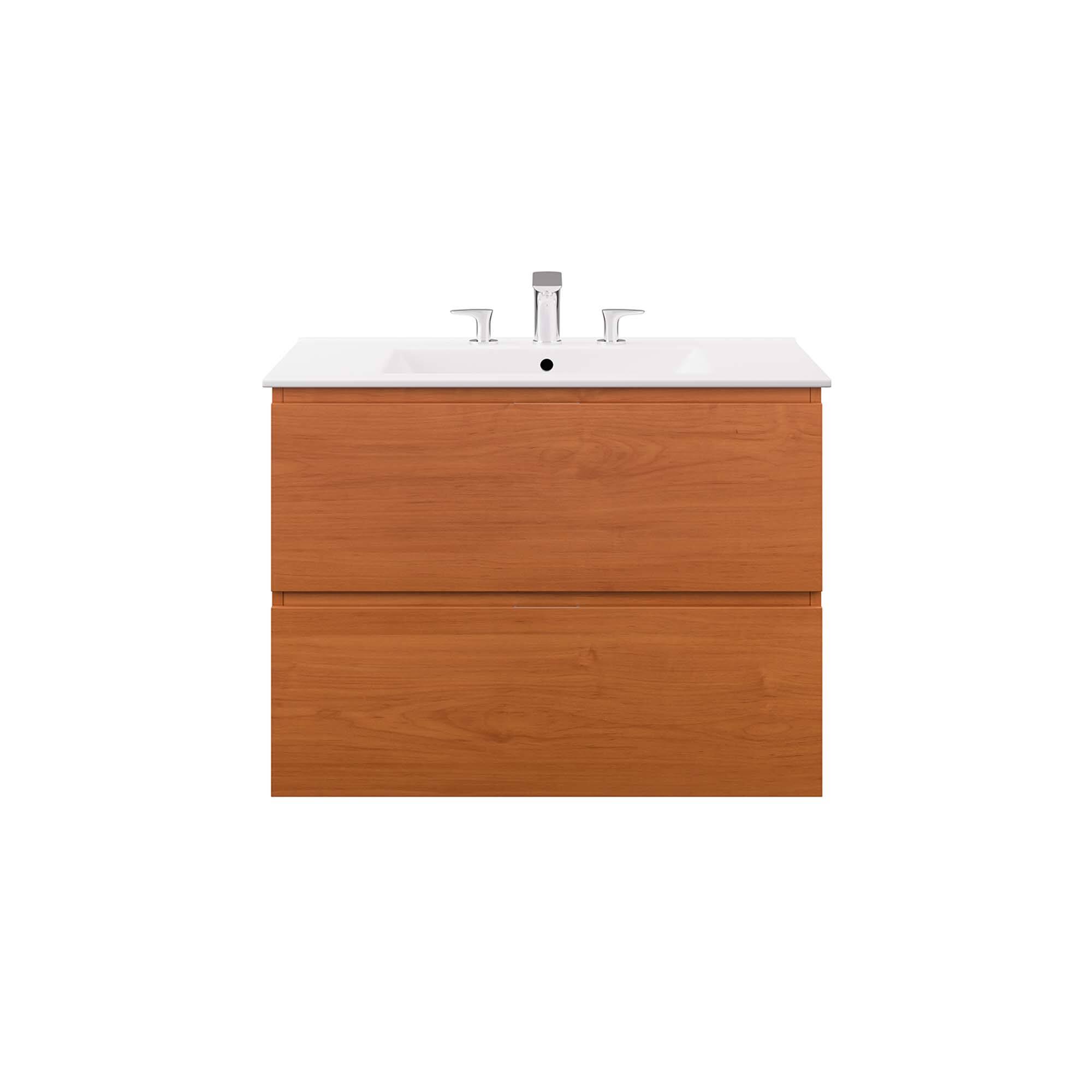 Scenic Wall Mount Bathroom Vanity Basin Included by Modway Cherry White ...