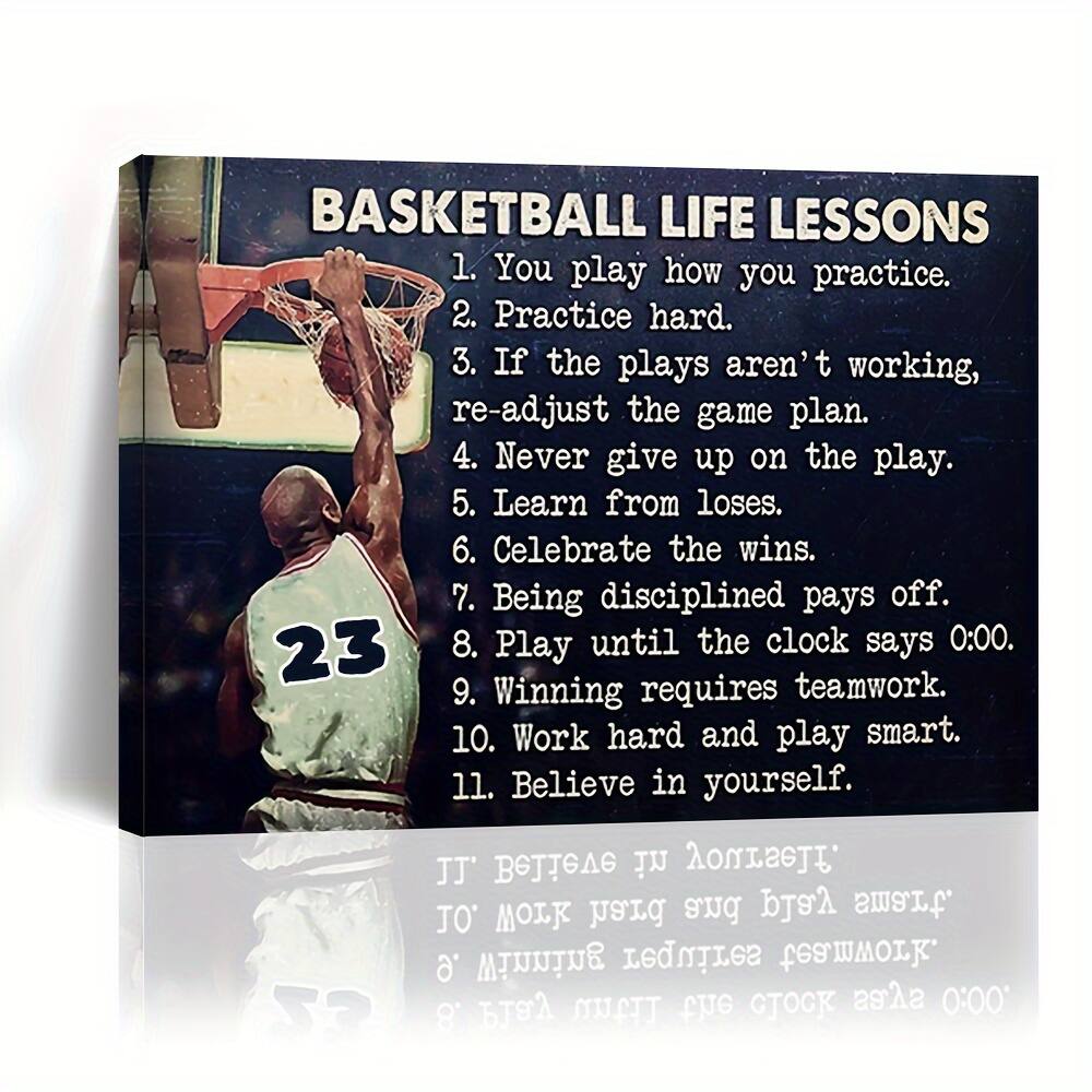 blue 1pc Wooden Framed Canvas Painting, Basketball Player Number 23 ...