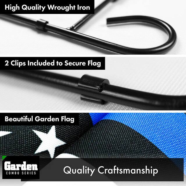 High Quality Wrought Iron 2 Clips Included to Secure Flag Beautiful ...