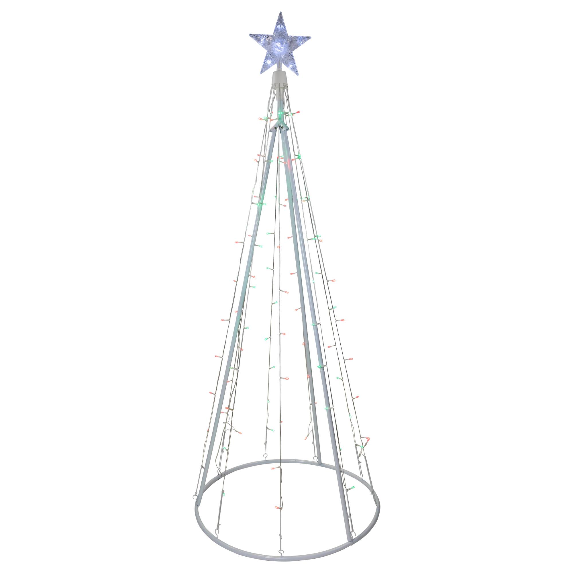 Northlight LED Lighted Twinkle Outdoor Christmas Cone Tree 5' Red and ...