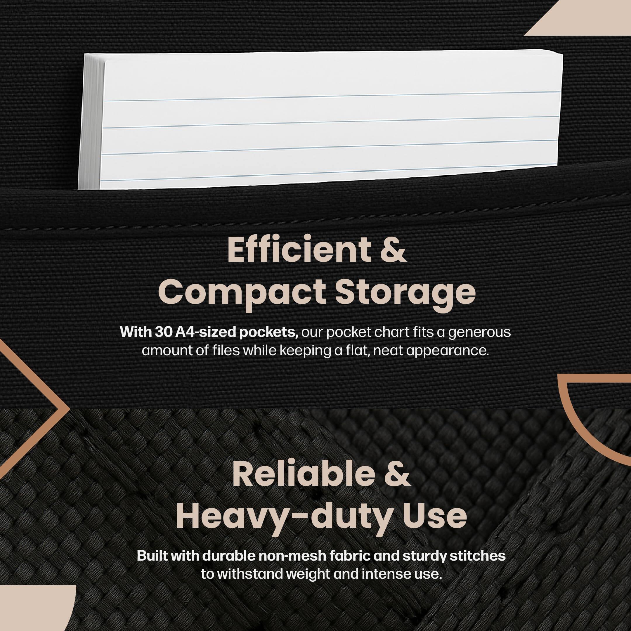 Dapper Styles Heavy Duty Storage Pocket Chart For Classroom 30 ...