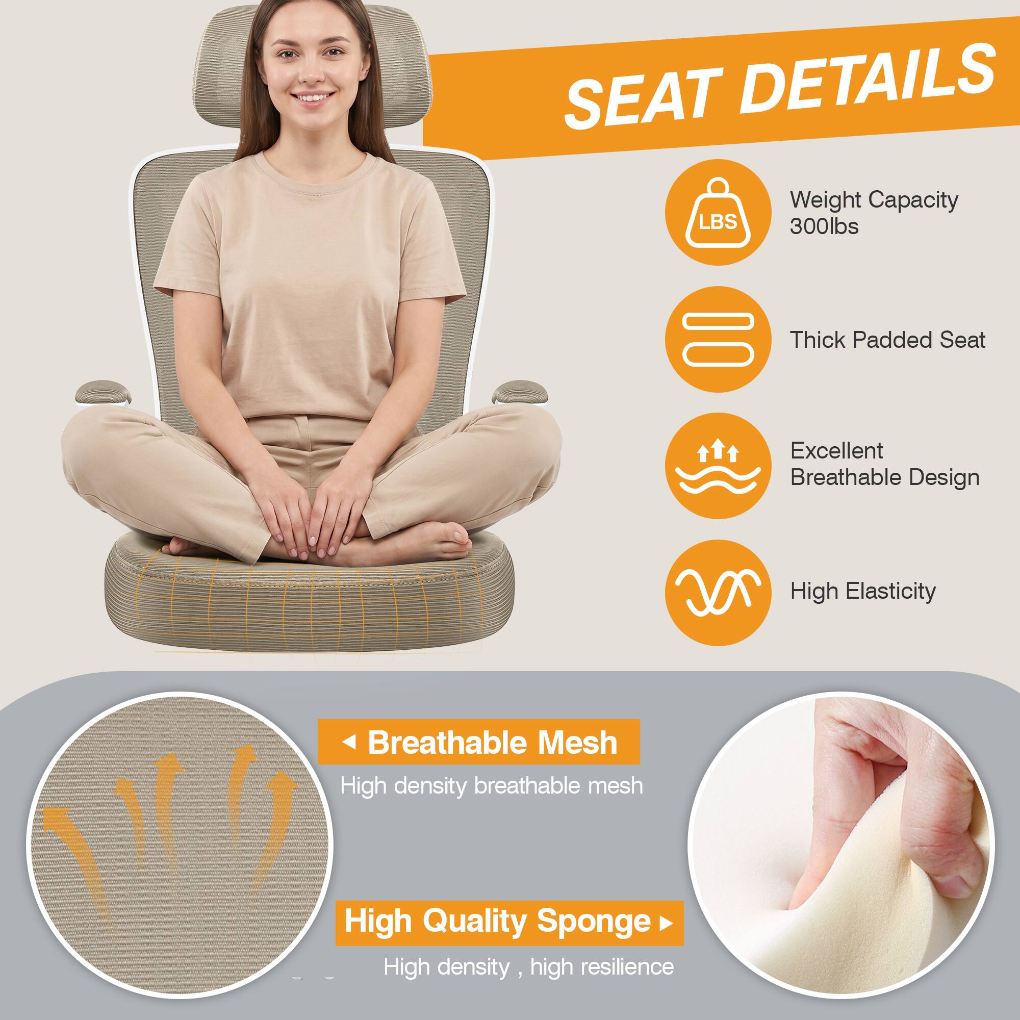 Brick Attic Ergonomic Desk Chair Breathable Mesh Task Chair with ...