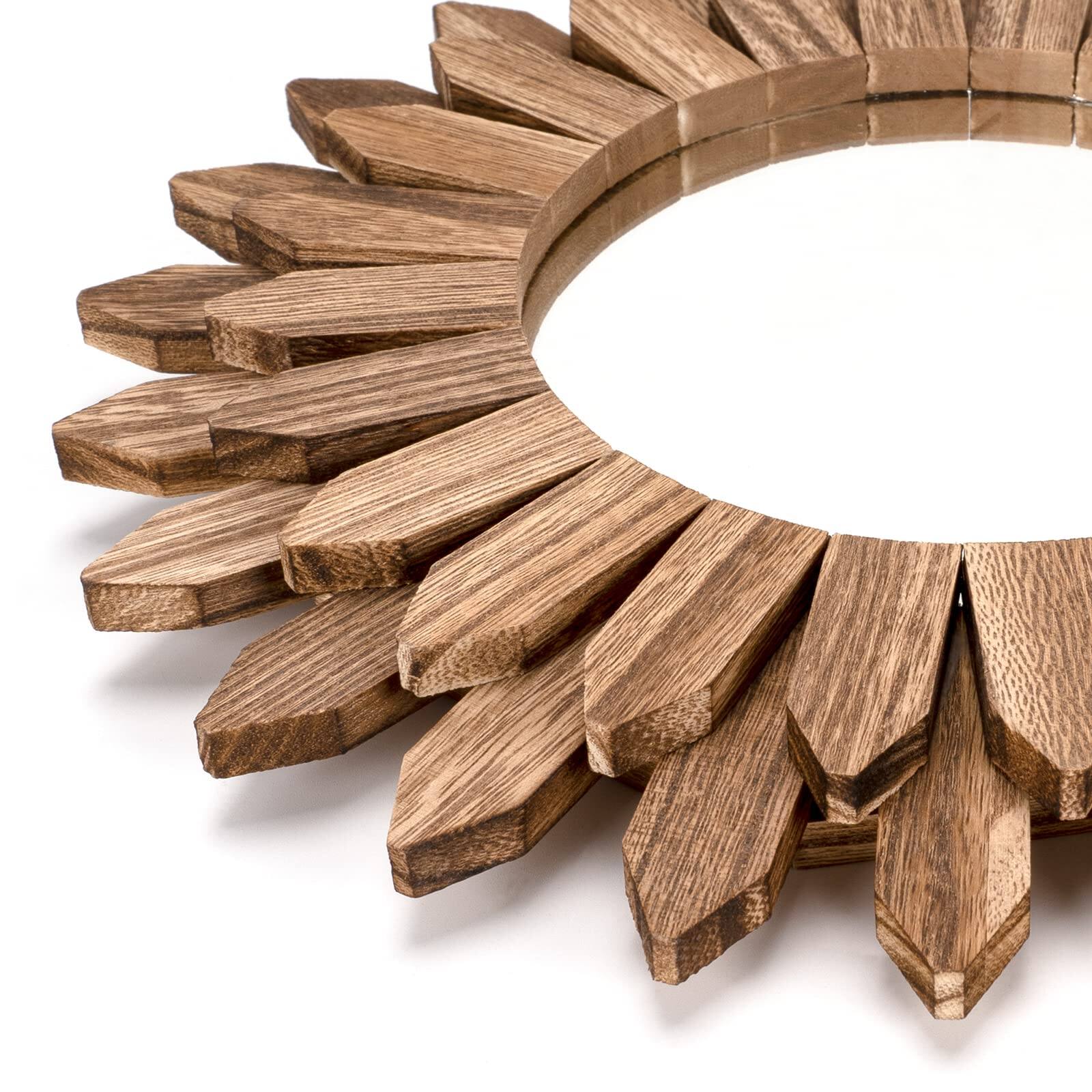 Dapper Styles Wall Mirror Decorative Wood Sunburst For Entryway Bedroom ...