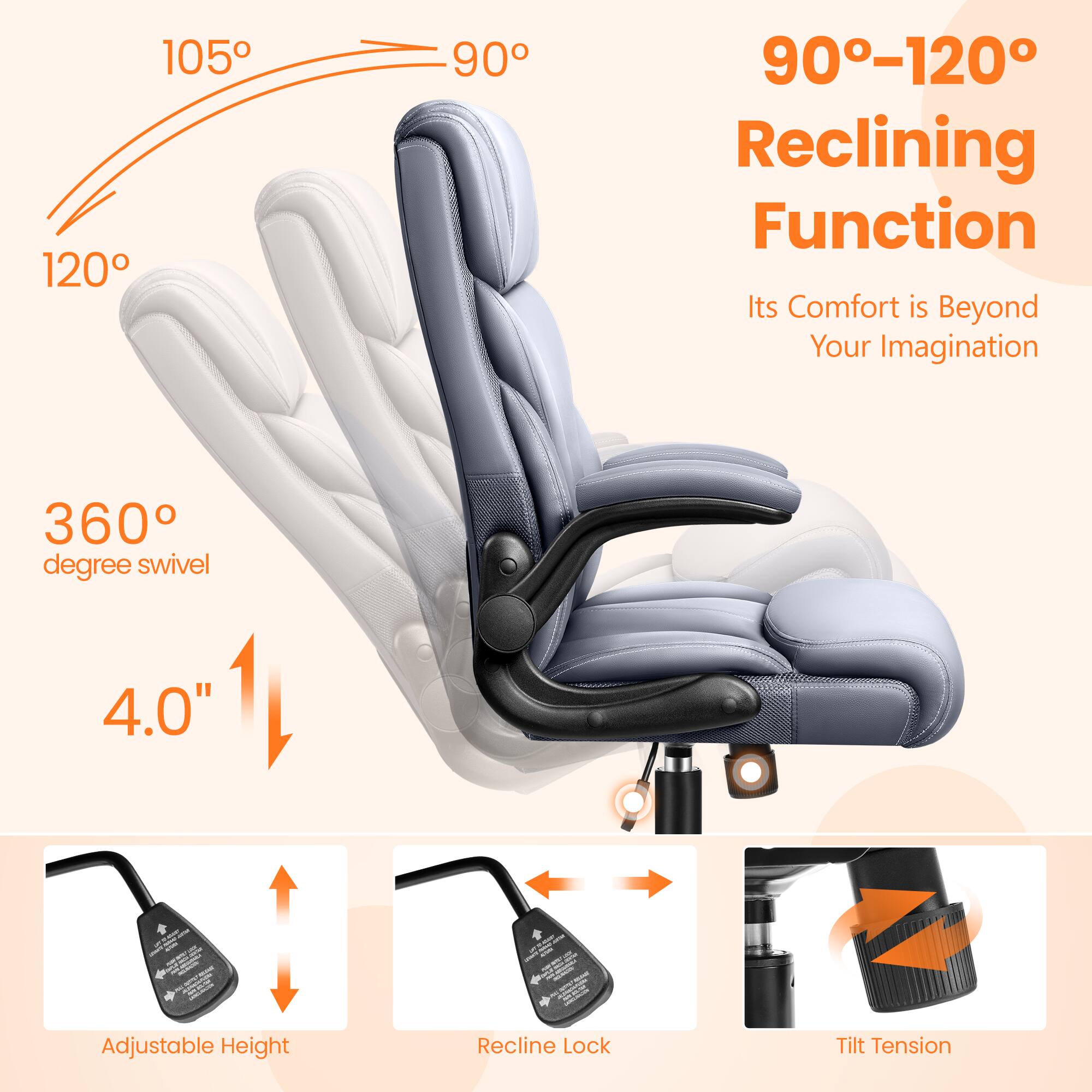 Brick Attic Office Chair, Ergonomic Computer Desk Chairs, Executive ...