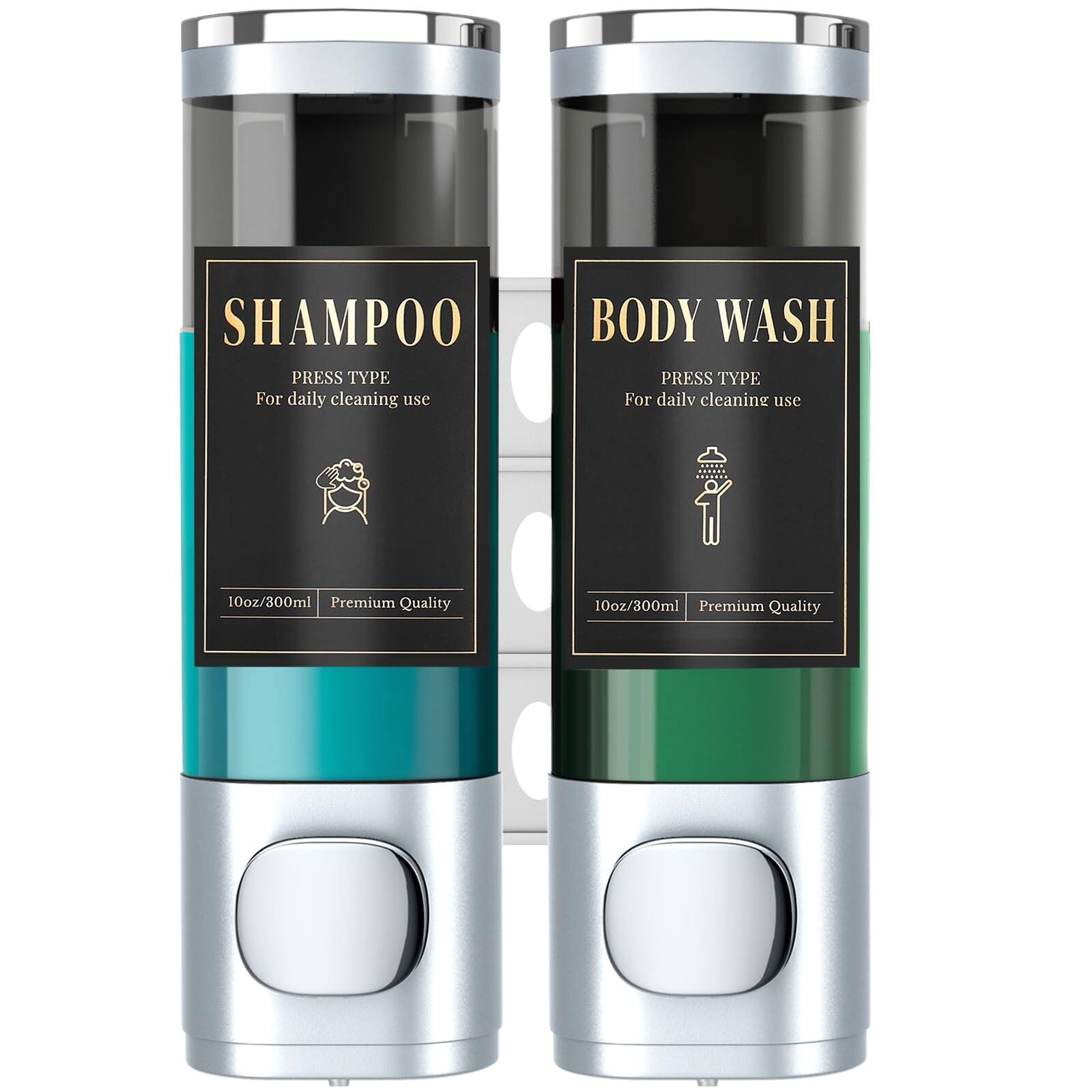 Dapper Styles Shampoo And Conditioner Dispenser No Drill Wall Mounted ...