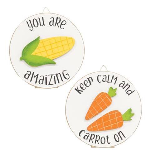 BreeBe *Keep Calm and Carrot On Mini Round Easel Sign 2 Asstd ...