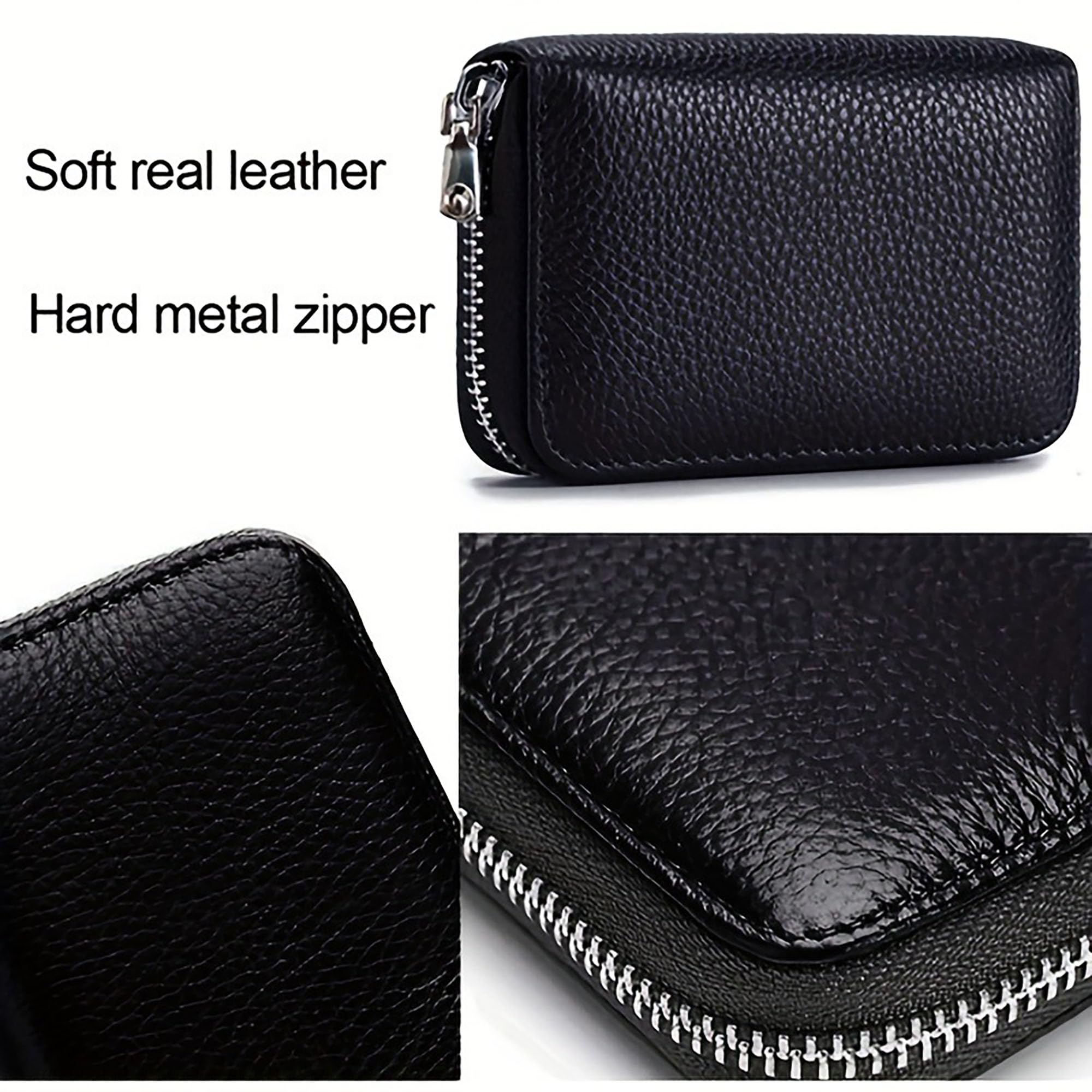 Jadie Link Genuine Leather Credit Card Holder Small Rfid Blocking ...