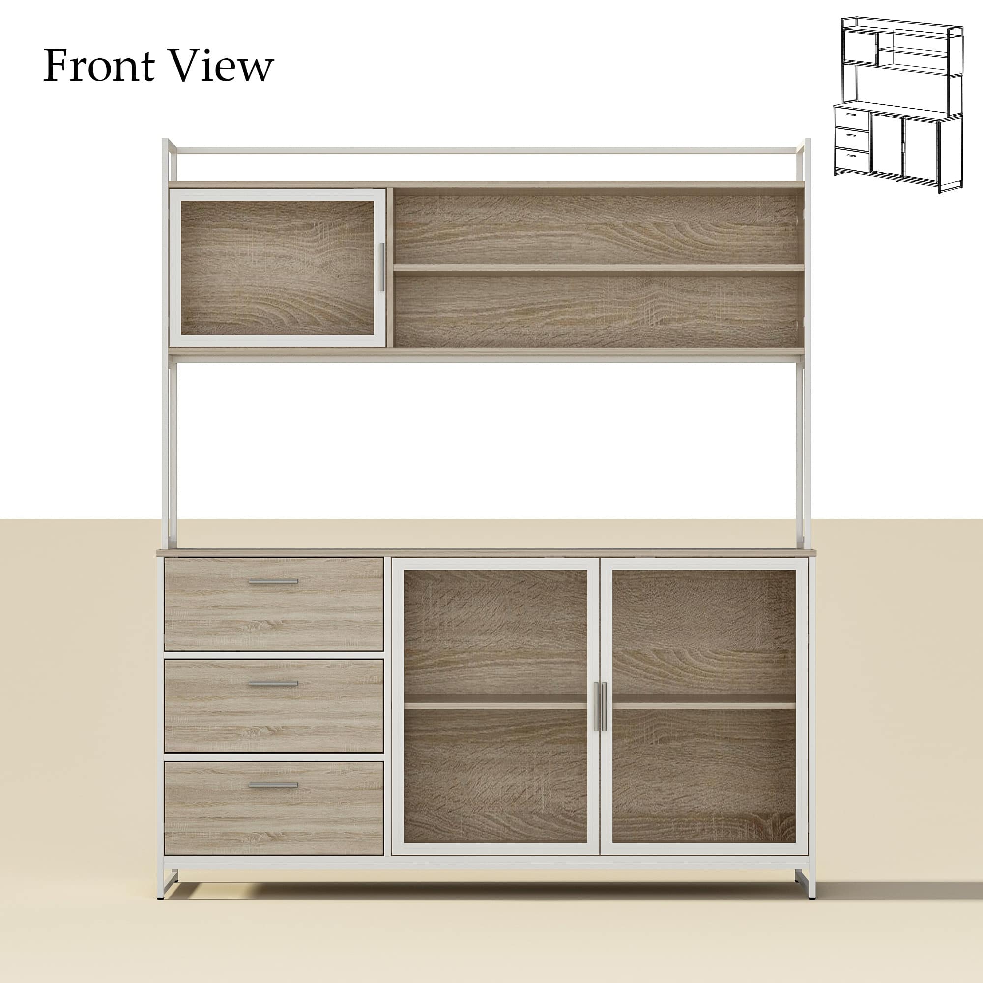 FUFU&GAGA - Modern Industrial Storage Hutch: Multi - Space Organizer ...