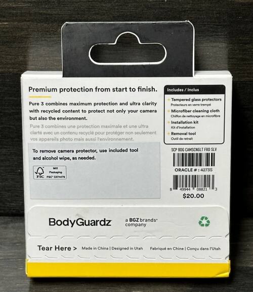 BodyGuardz Pure 3 Tempered Glass Camera Protector iPhone 15 Pro/15 Pro ...