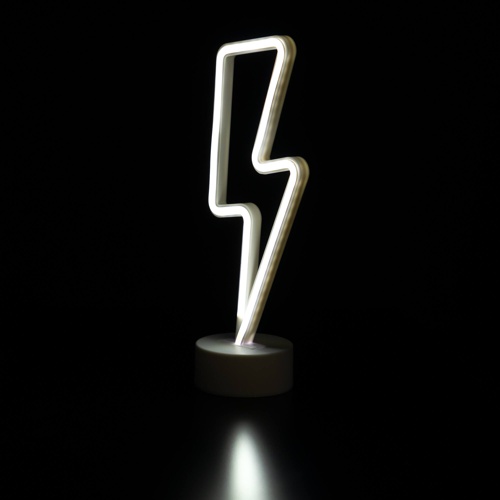 Northlight LED Lightening Bolt Neon Table Light 11.5" White 33377718 ...