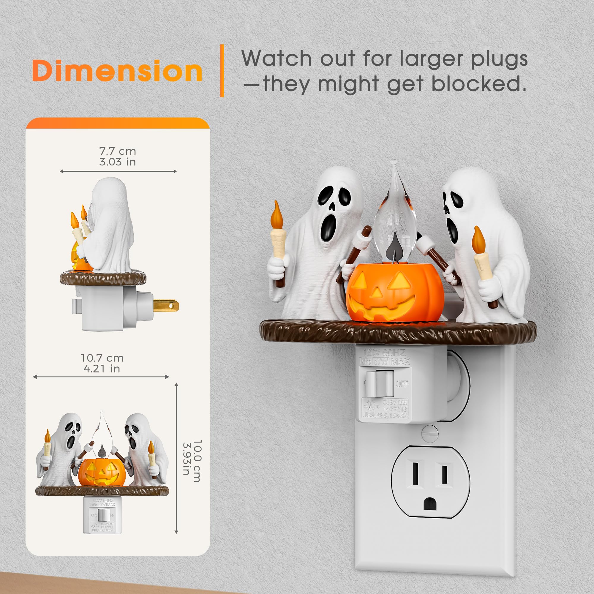 Paradigms Interiors Night Light Ghost Campfire Flickering Decor Lights ...