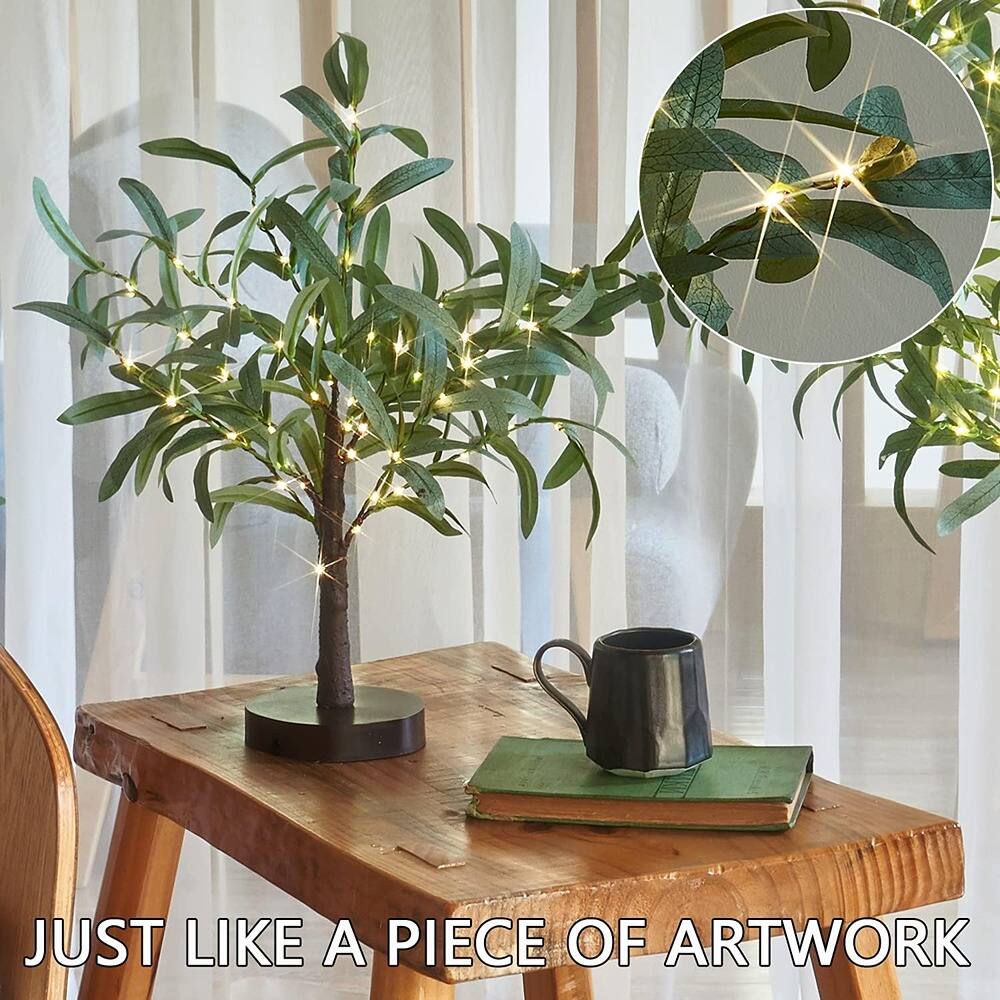 ACJPR 18" Little Lighted Bonsai Tree, 50 LED, USB/Battery, Olive ...