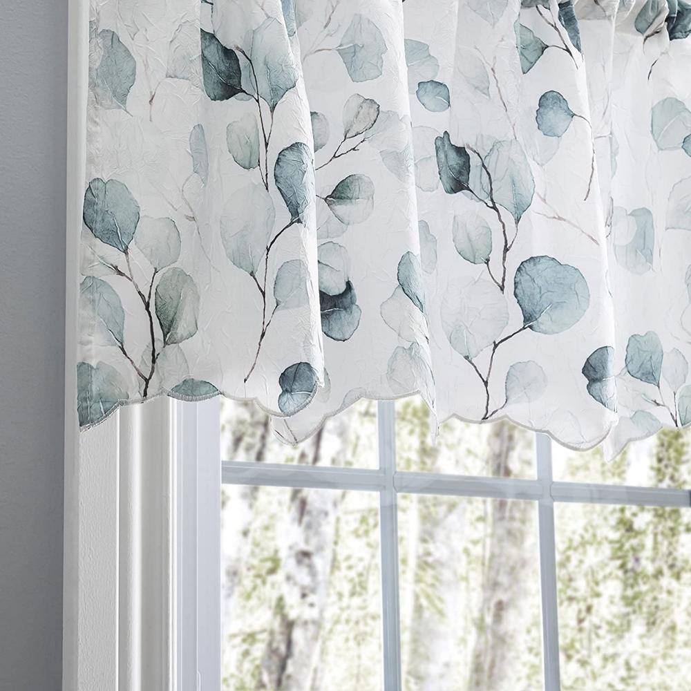 Ellis Curtain Eucalyptus Crushed Taffeta Rod Pocket Valance 48x15" Spa ...