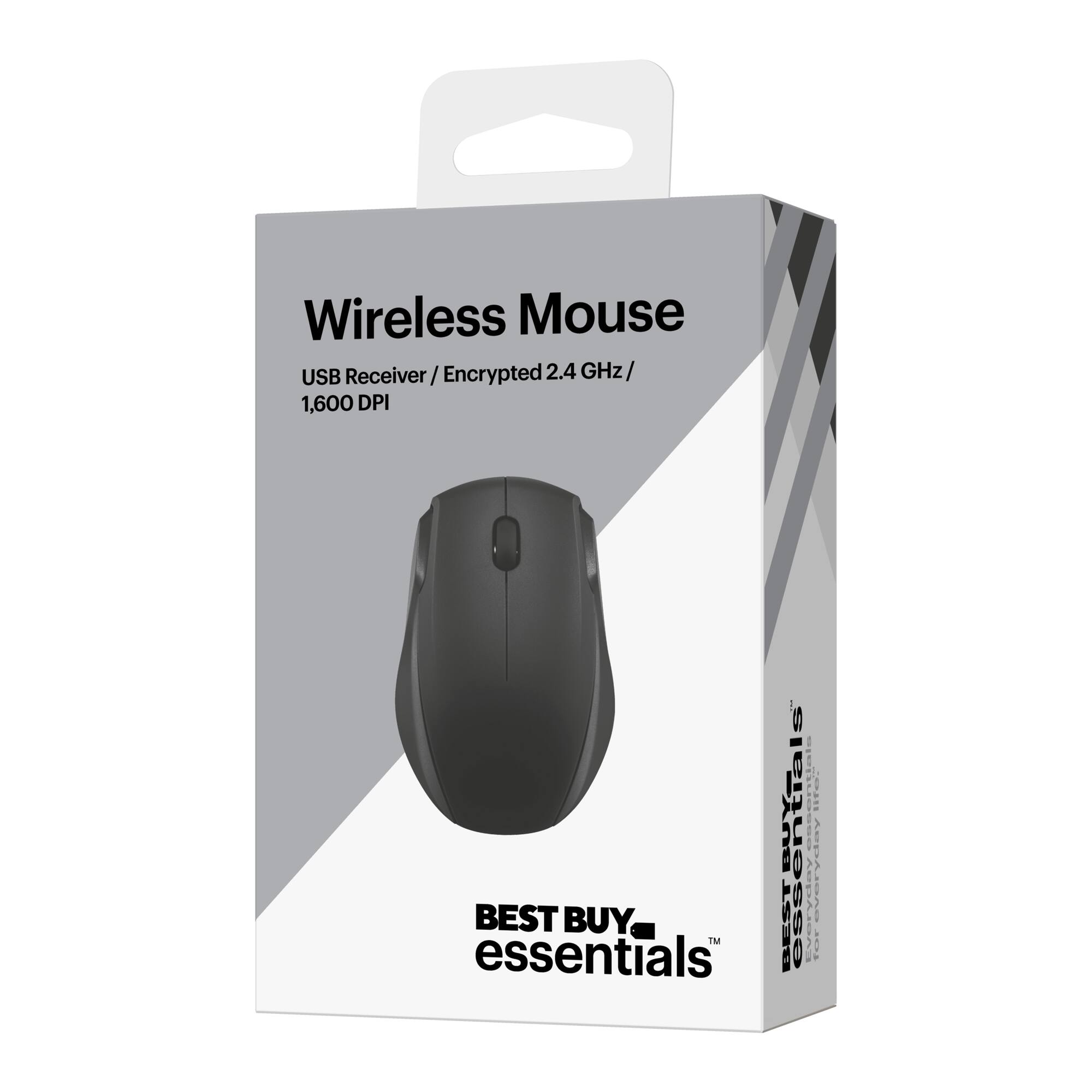Best Buy essentials Wireless Optical Standard Ambidextrous Mouse with USB Receiver Black BE PMRF3B Best Buy