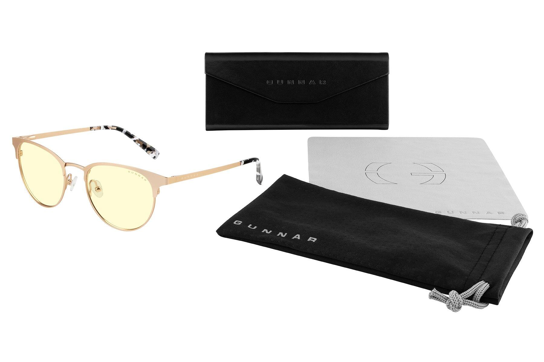 GUNNAR Computer Glasses Apex, Clear Lens Blue Light Blocking, Relieve Dry Eye, Anti Glare Gold ...