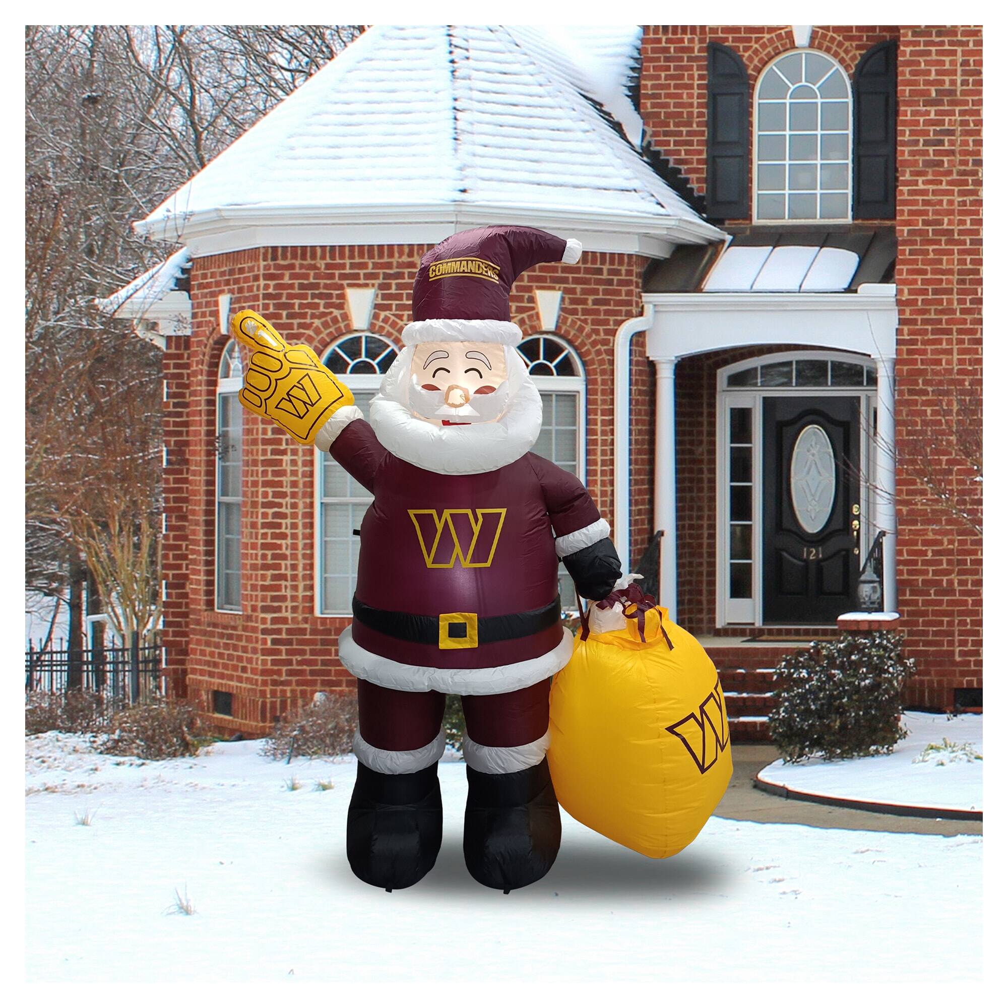 Logo Brands Washington Commanders 7' Inflatable Santa Multicolor ...
