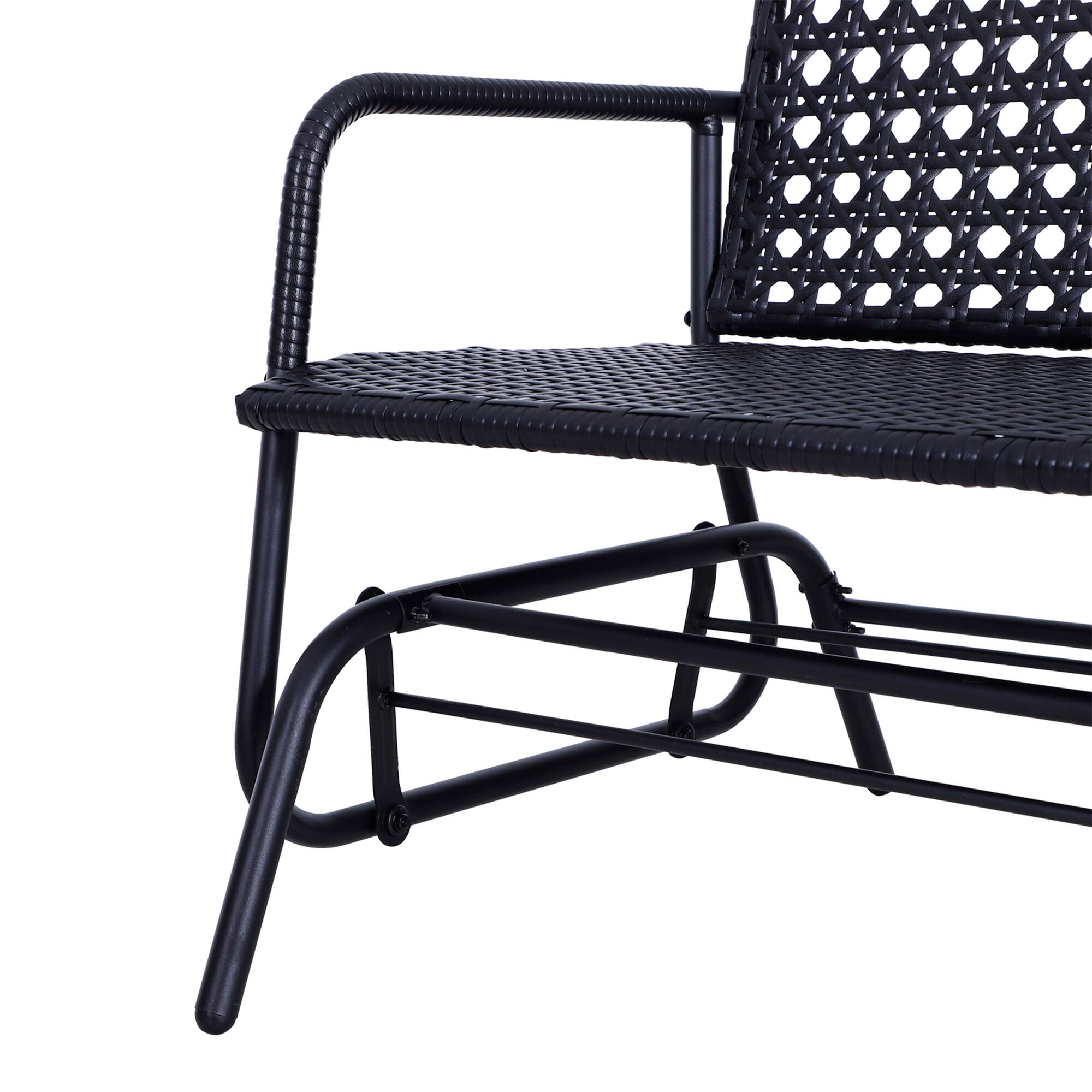 Outsunny Patio 2 Person Wicker Glider Bench Rocking Chair, Outdoor All ...