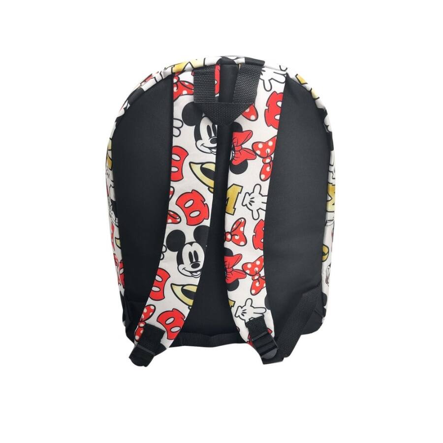 Disney Mickey Minnie Mouse All Over Print 16" Backpack w/ Front Pocket ...