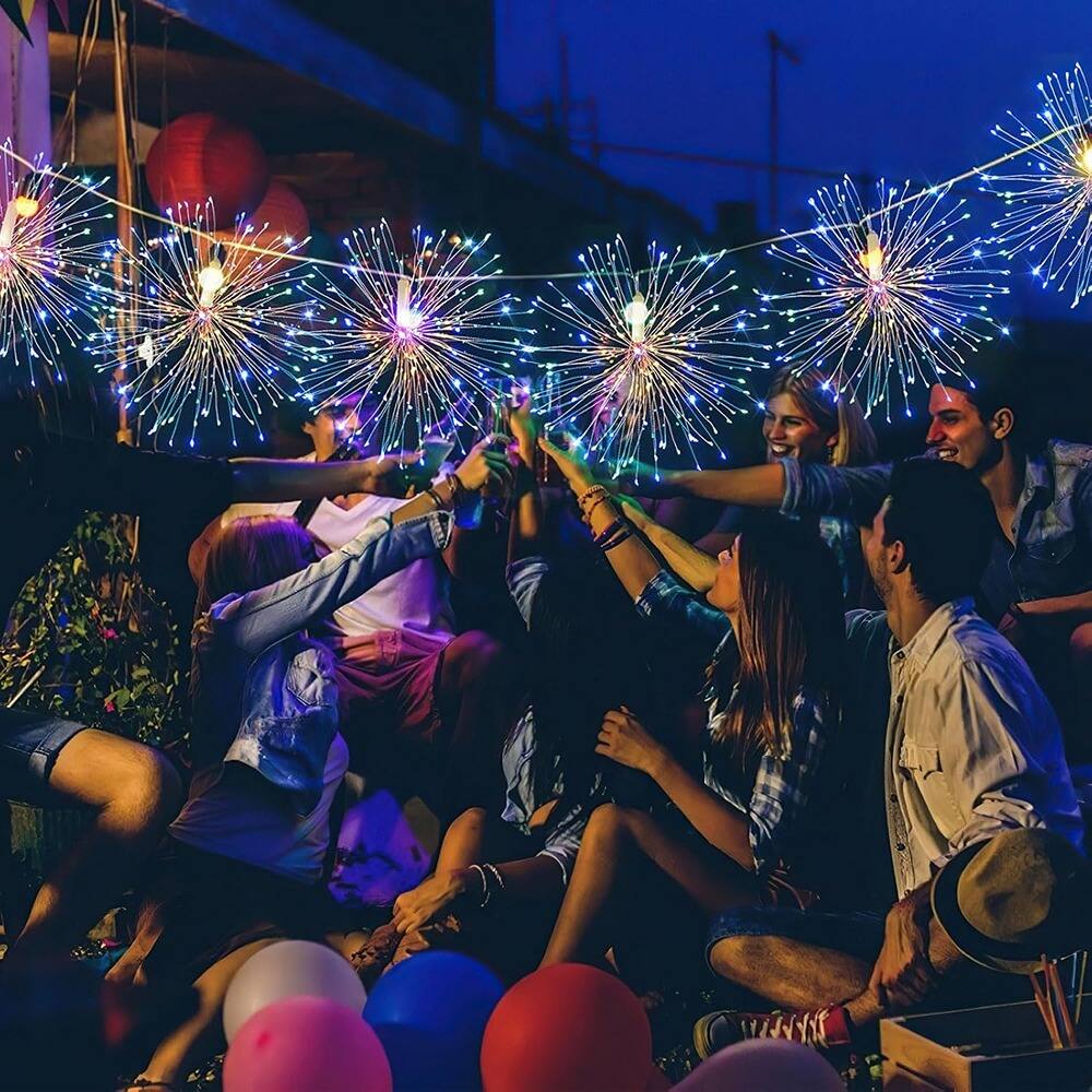 PARKER SLATER 4 Pack Firework String Lights, 120 LED Starburst Fairy ...