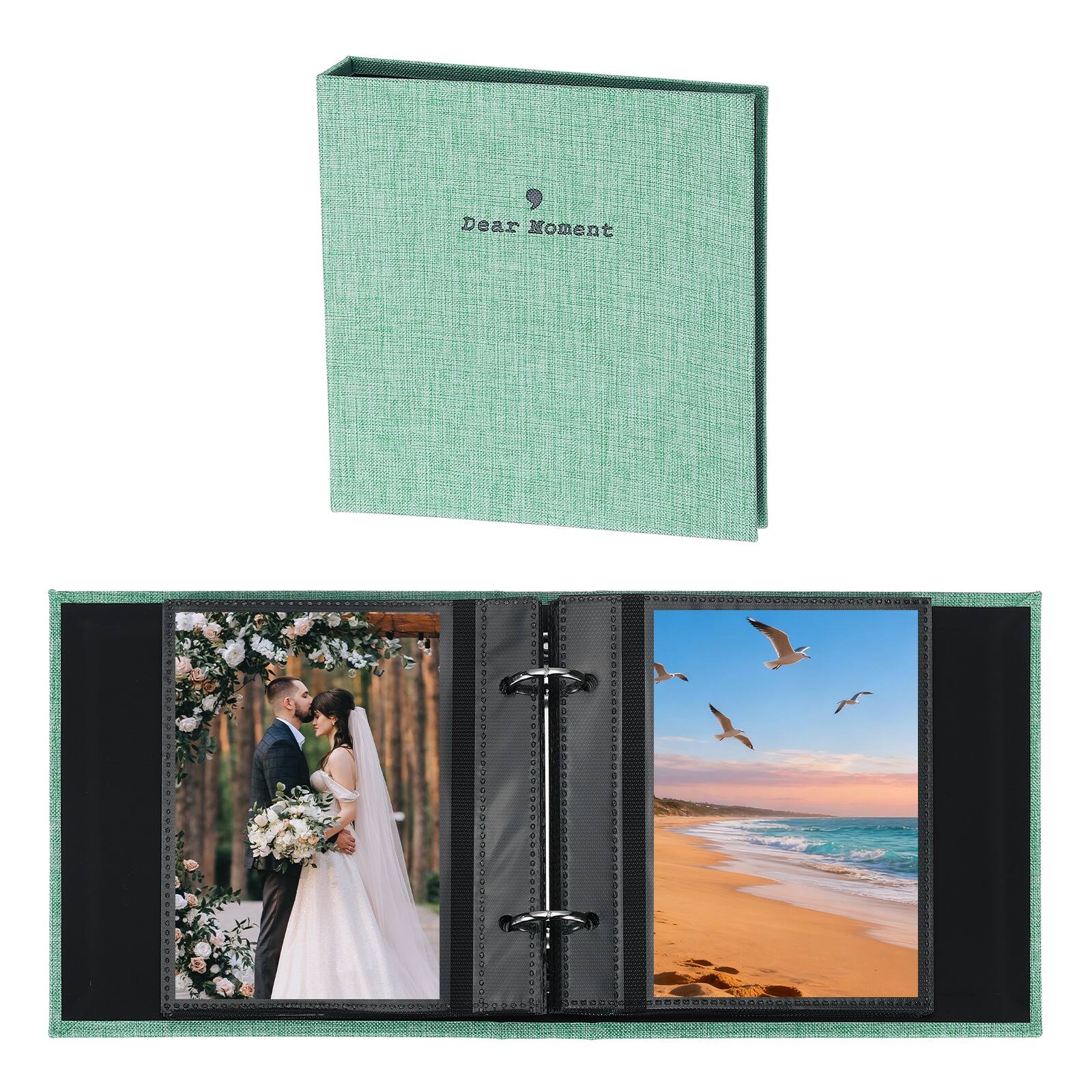 Unique Bargains Small Photo Album 5.9x5.7 Inch Linen Picture Book, 25 ...