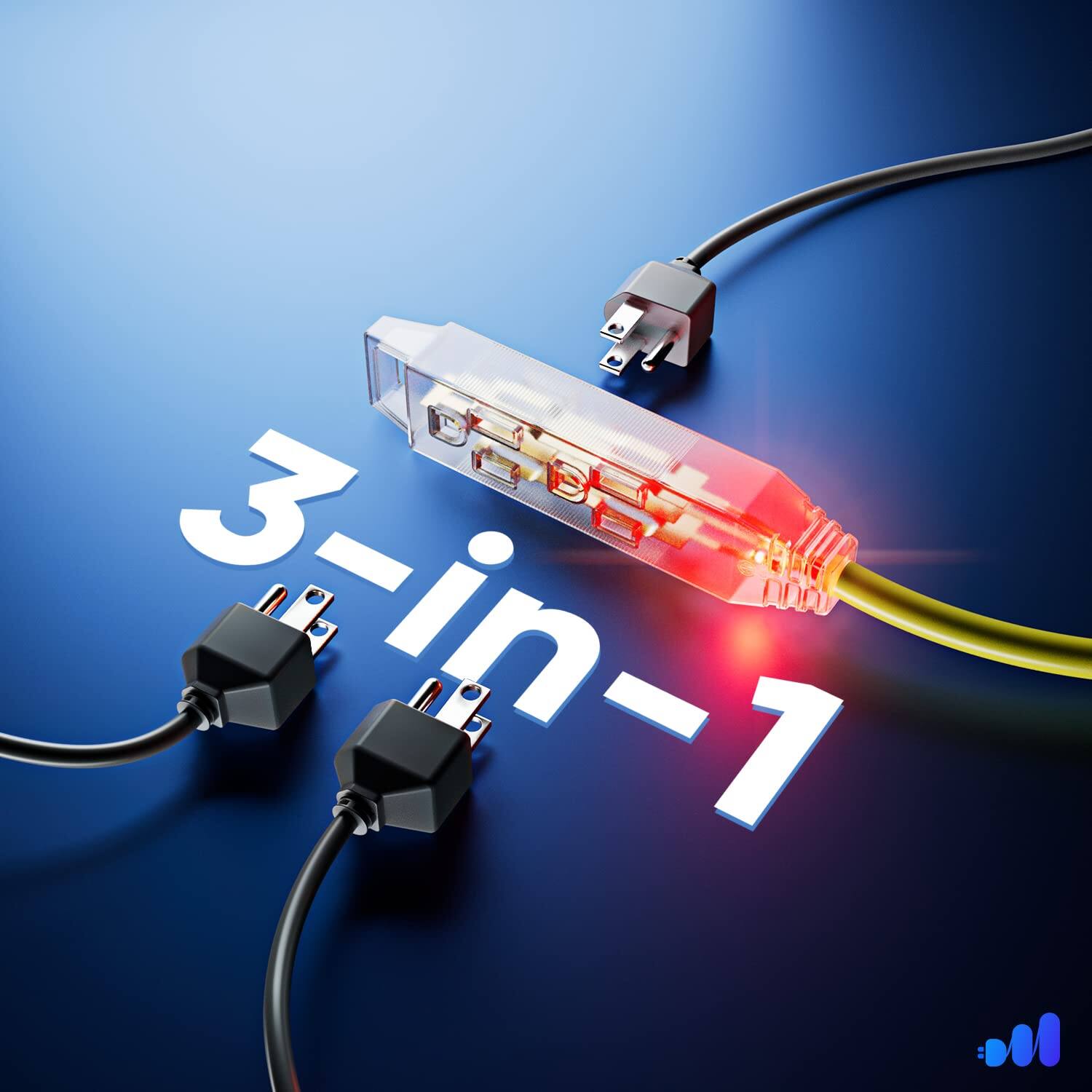 Maximm Extension Cord 25 ft, Extension Cord with Multiple Outlets and ...