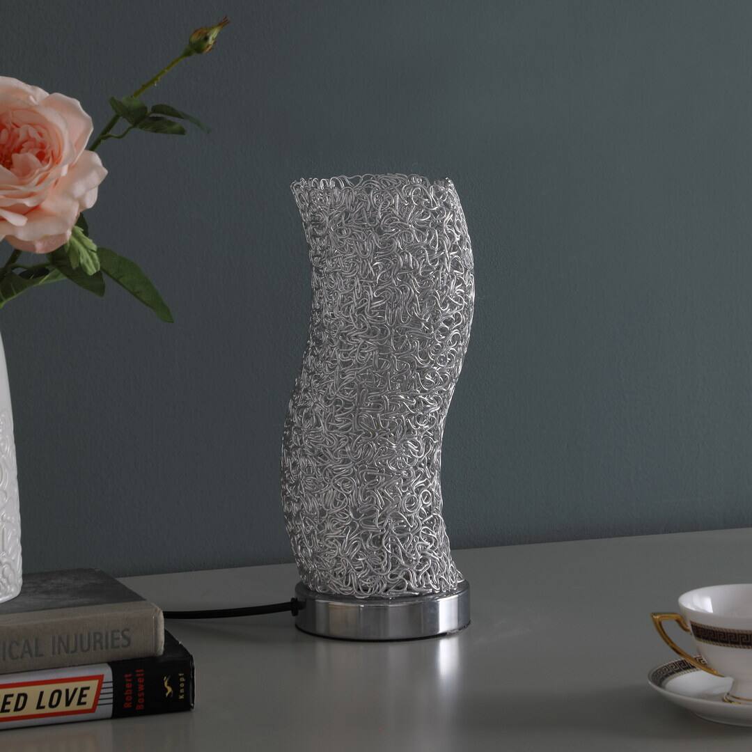 APRILSOUL 12 Inch Artemis Exposed Aluminum Wired Curve Table Lamp N/A ...
