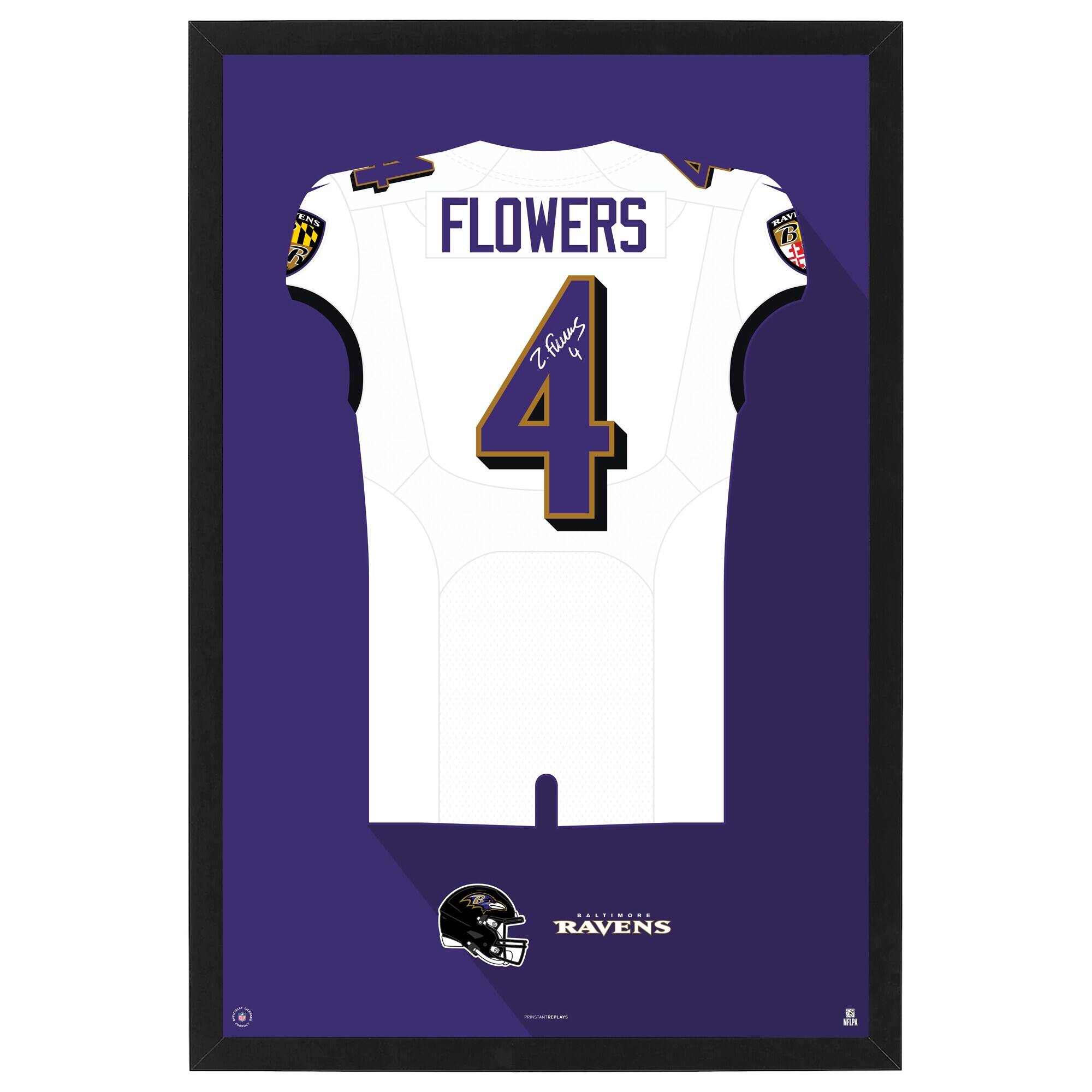 Sporticulture Zay Flowers Baltimore Ravens Away Jersey Framed Art Print ...