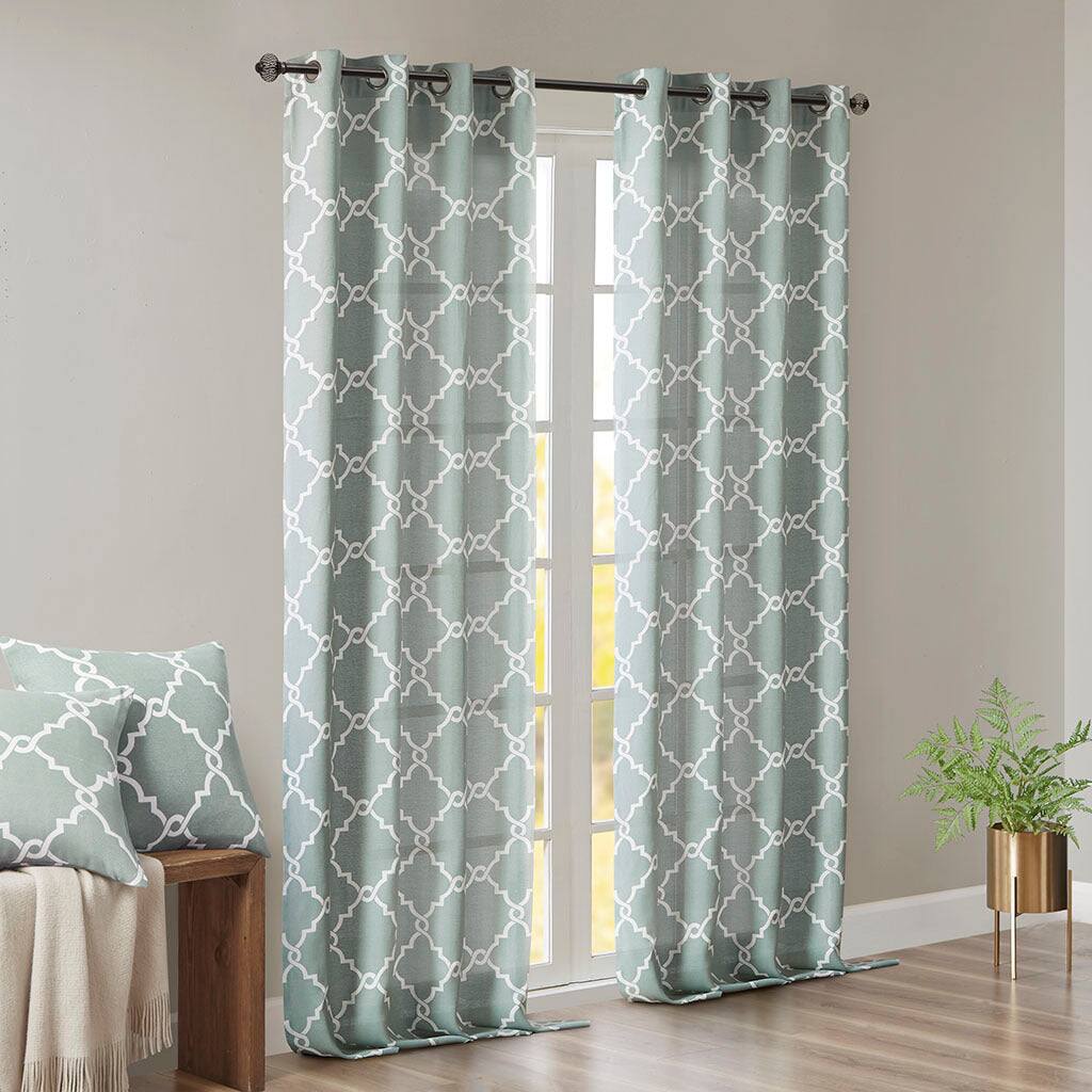 BreeBe Fretwork Print Grommet Top Window Curtain Panel(Only 1 Pc Panel ...