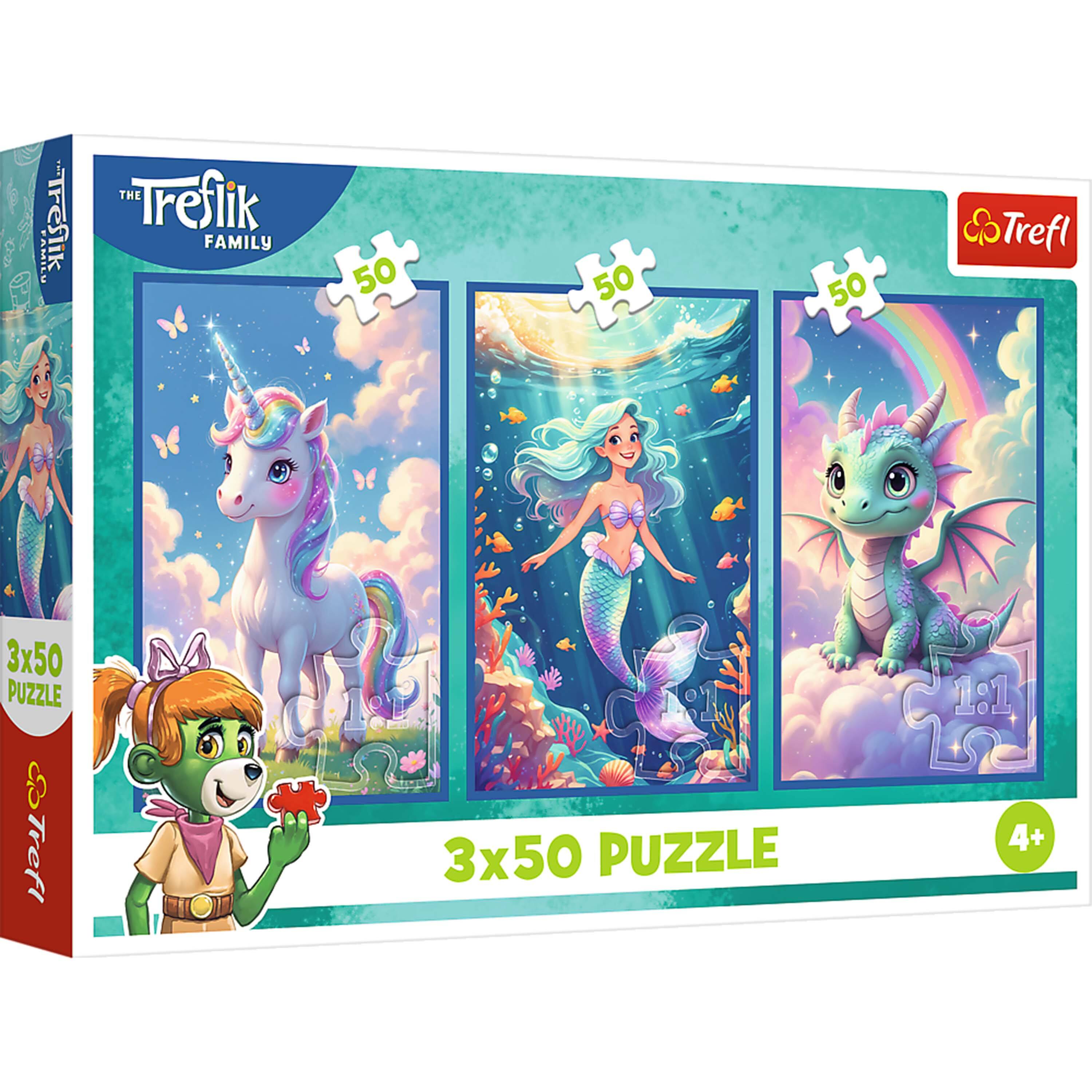 Trefl Kids Treflik Family Together in a colourful world 3x50 Piece ...