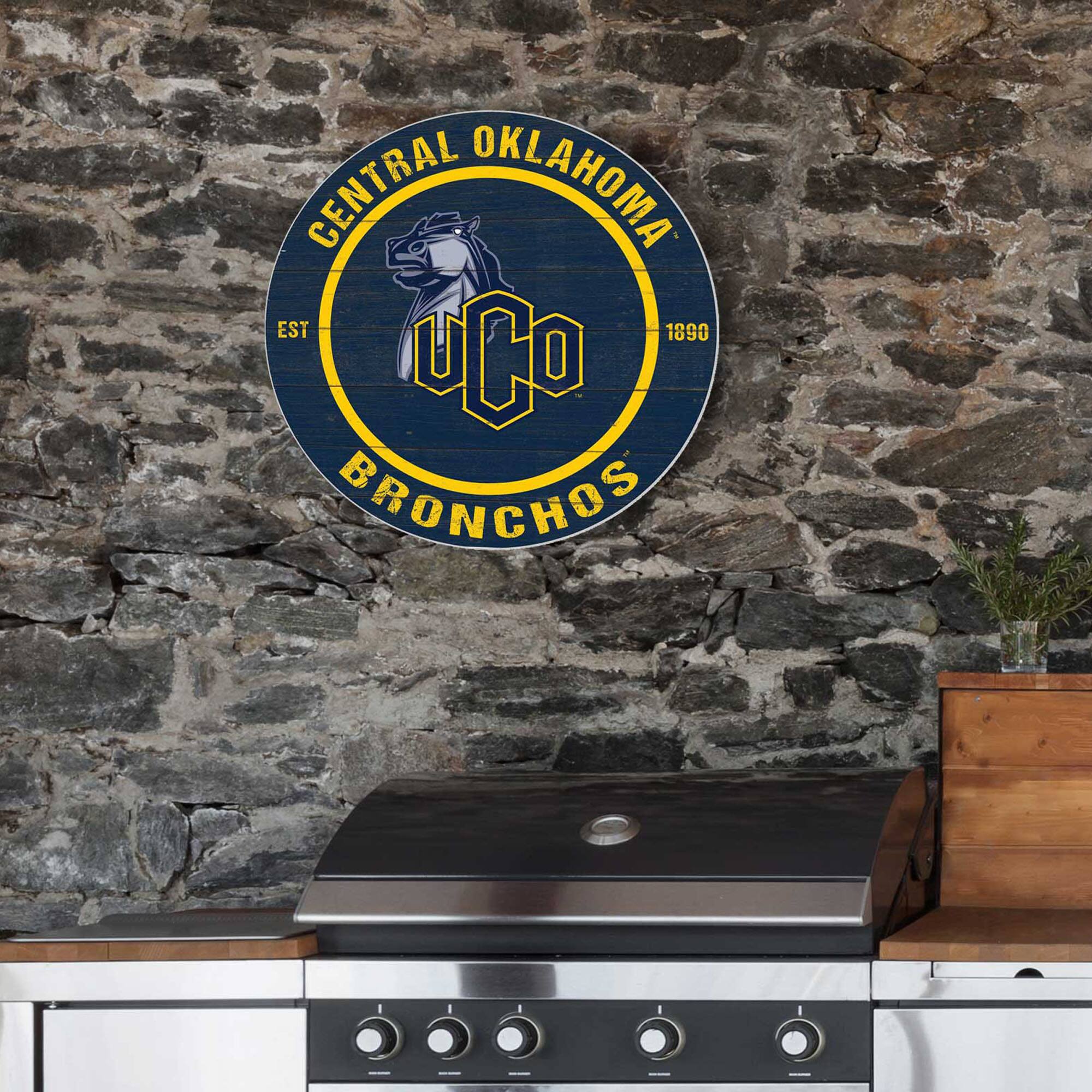 Jardine Central Oklahoma Bronchos 20" x 20" Indoor/Outdoor Circle Sign ...
