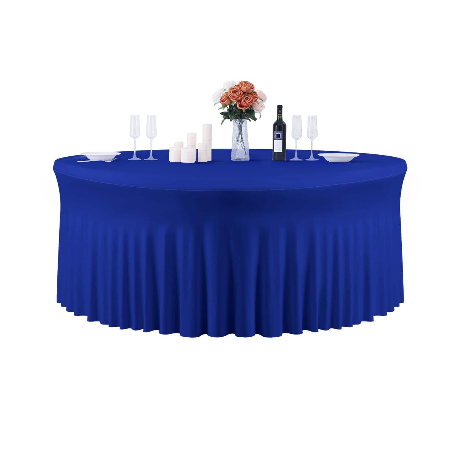 Dapper Styles - Royal Round Tablecloth Circle Stretch Table Cloths For ...