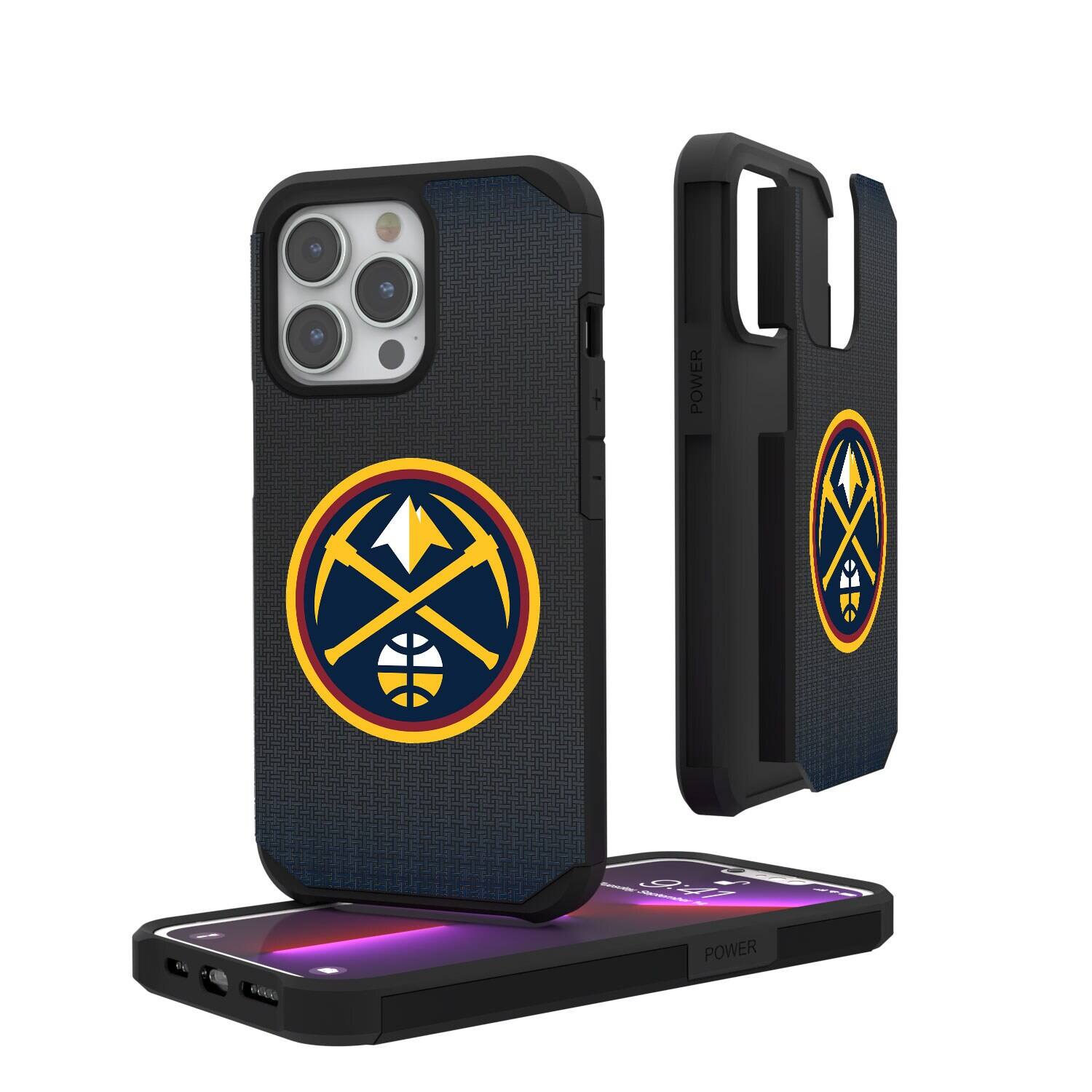 Keyscaper NBA Denver Nuggets Linen Logo iPhone Rugged Case 14 Pro Black ...
