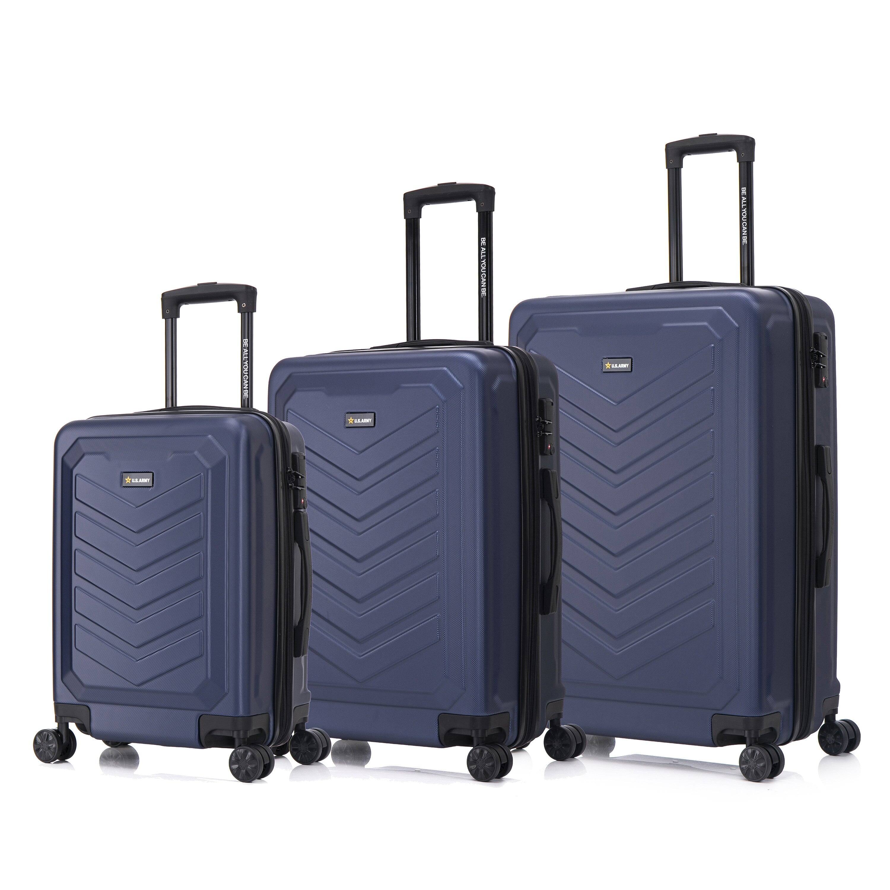 US Army FOX PRO 3 piece Luggage Set 20"/24"/28" Expandable Suitcases ...