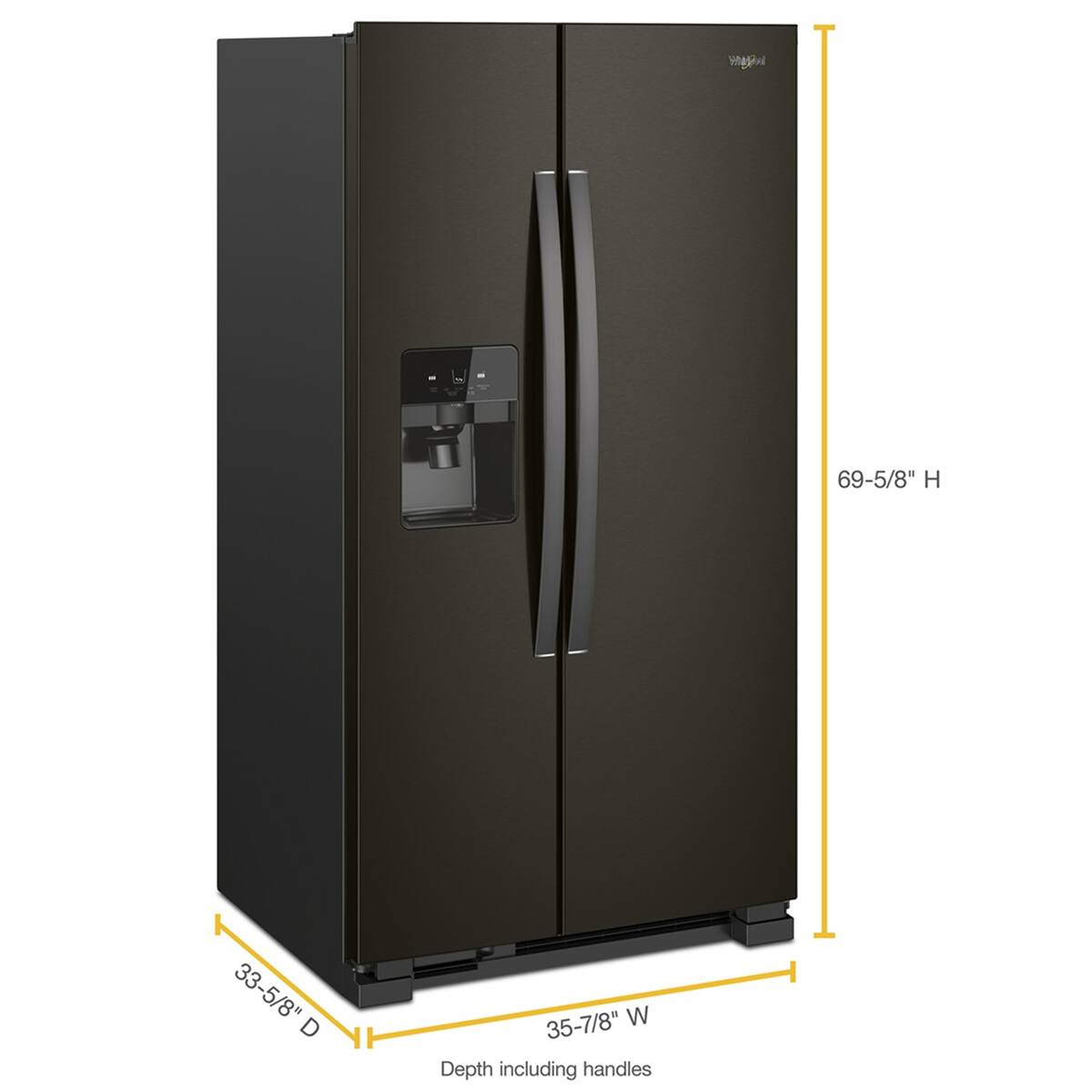 Whirlpool 25 Cu Ft. Wide Side by Side Refrigerator Black Stainless Steel WRS555SIHV - Best Buy
