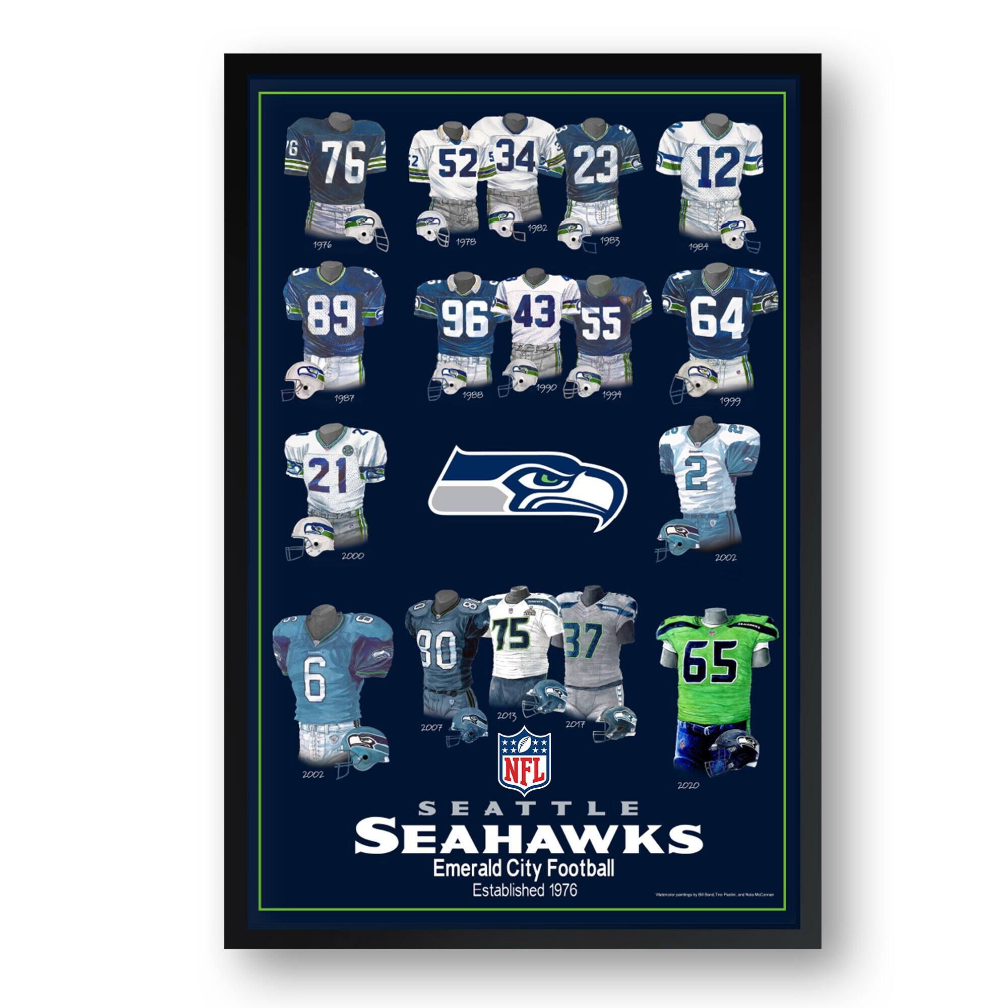 Sporticulture Seattle Seahawks 27" x 39" Uniform Heritage Framed Art ...