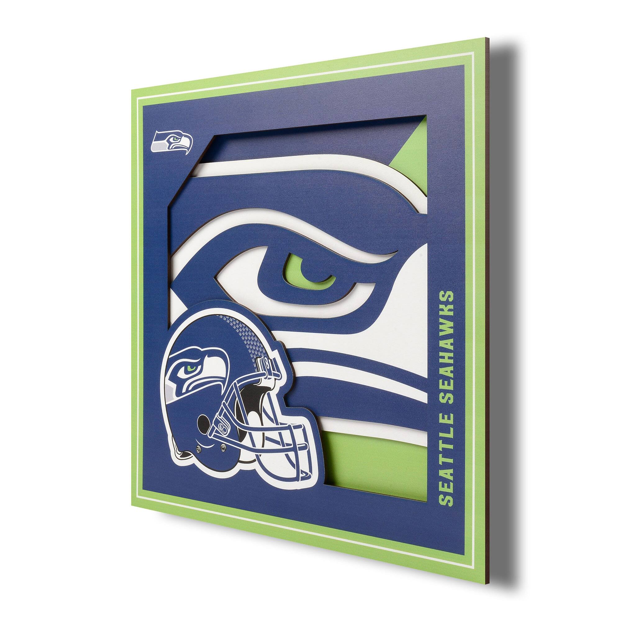 YouTheFan Seattle Seahawks 12'' x 12'' 3D Logo Wall Art Multicolor ...