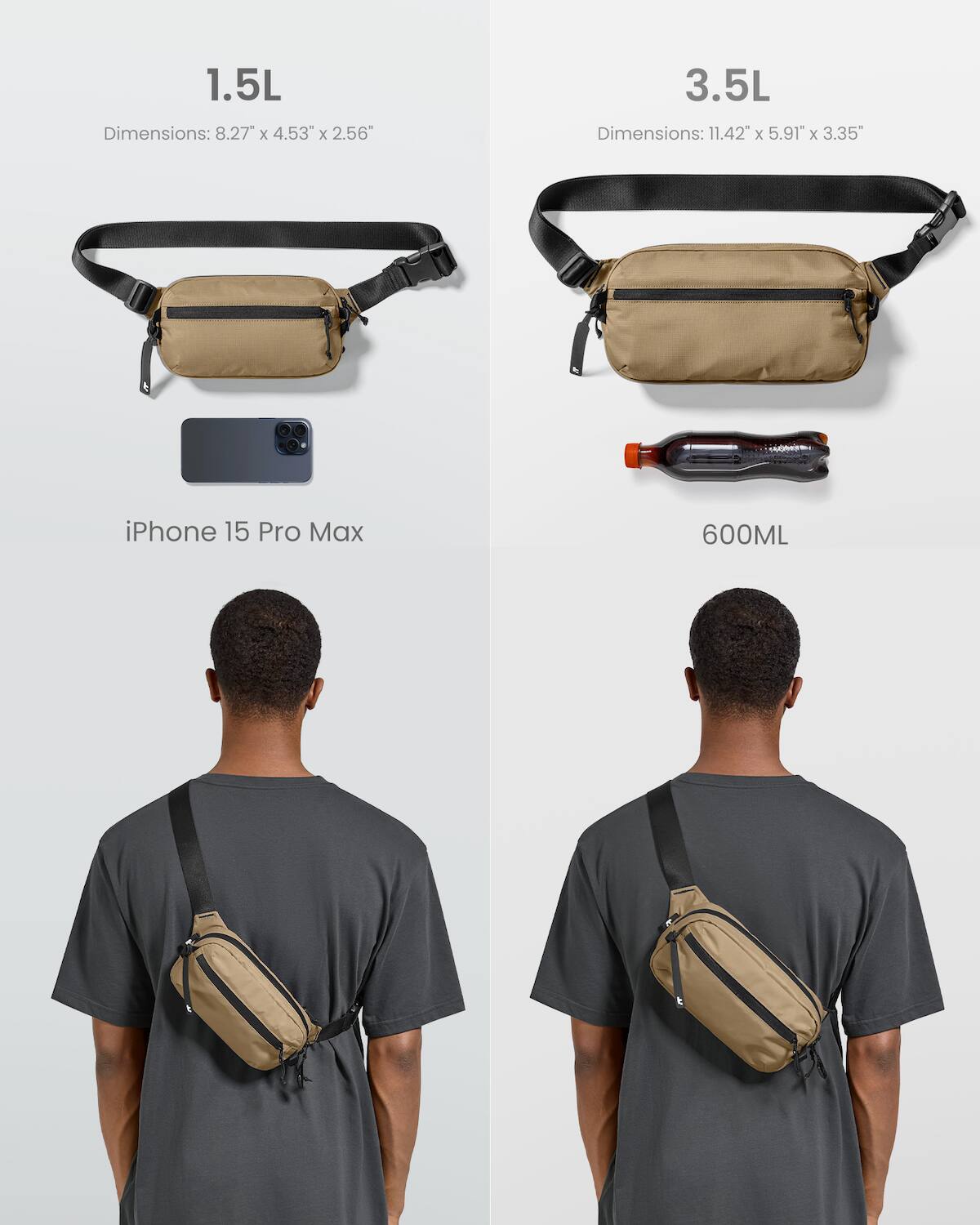 tomtoc Aviator-T33 Chest Bagtomtoc 1.5L Sling Bag with RFID Blocking, Crossbody Bag for Men and ...