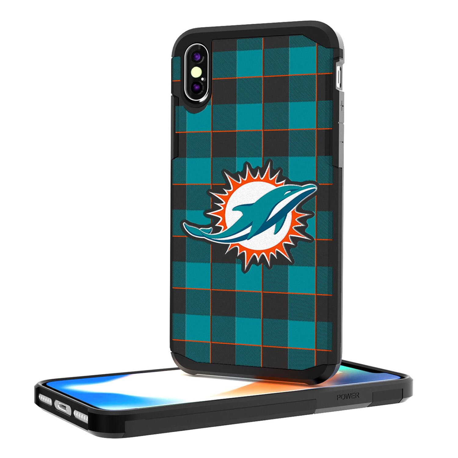 Keyscaper NFL Miami Dolphins iPhone Rugged Plaid Design Case Xs Max ...
