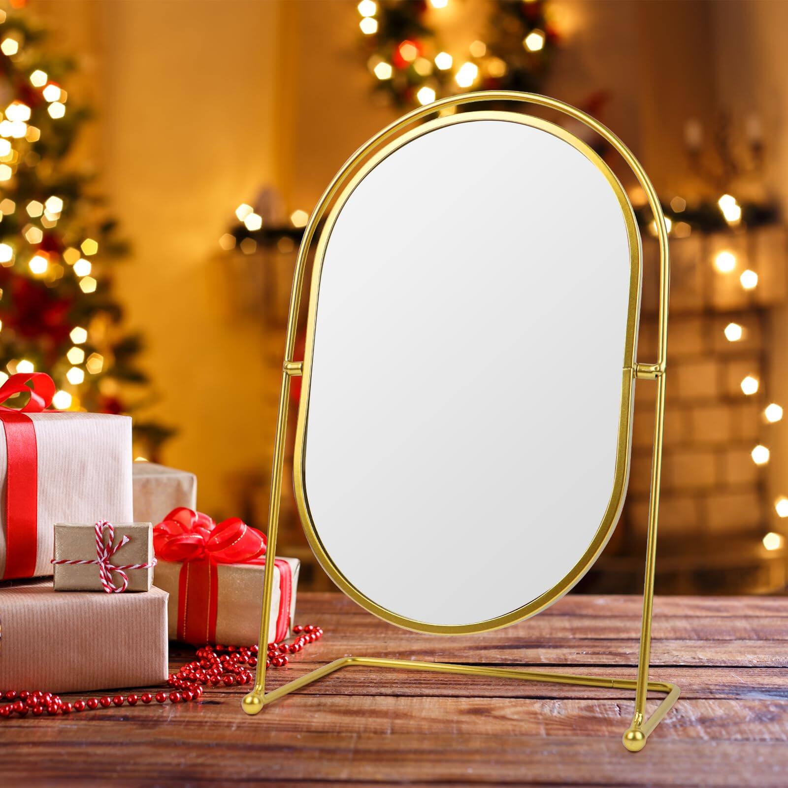 Cedar Assembly Tabletop Makeup Mirror for Desk Adjustable Personal ...