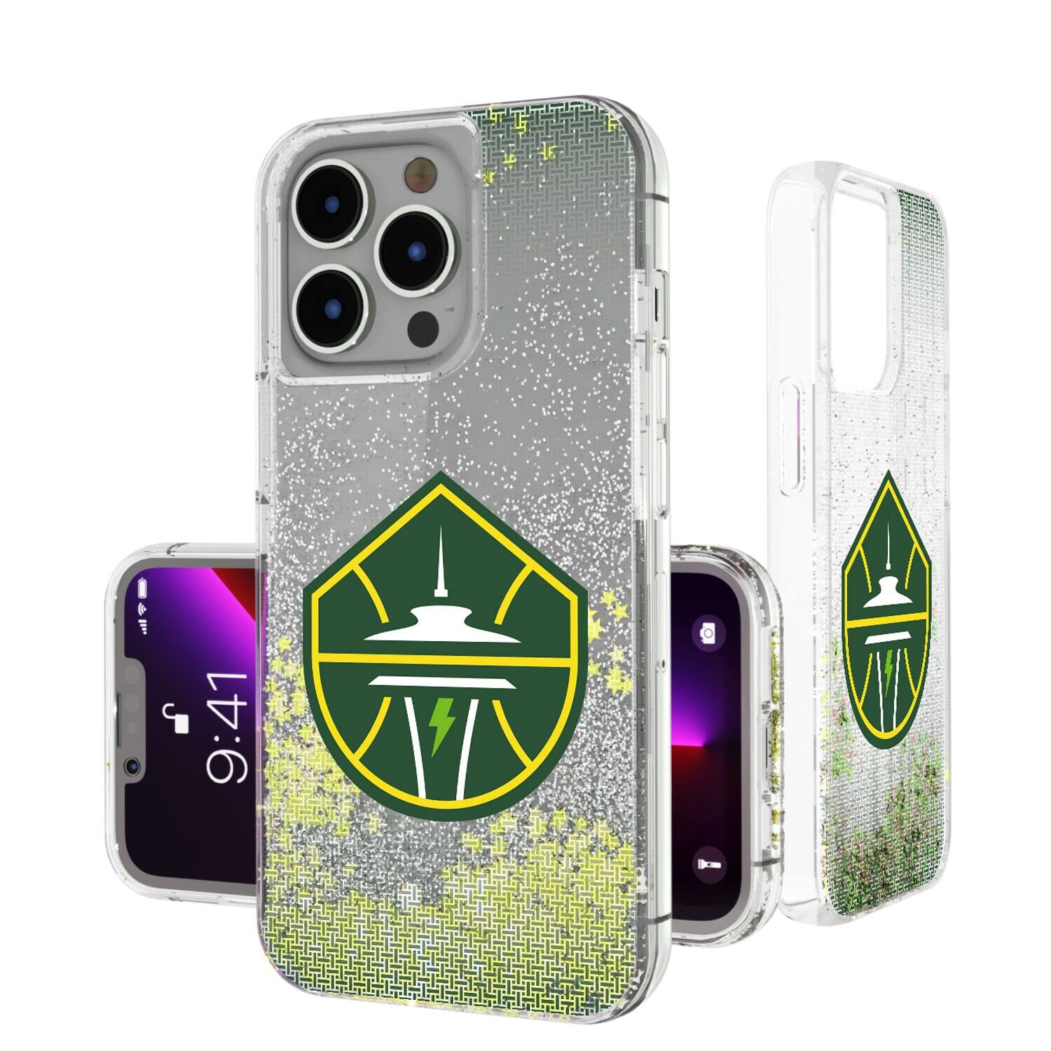 Keyscaper WNBA Seattle Storm Linen Logo iPhone Glitter Case 16 Pro Max ...