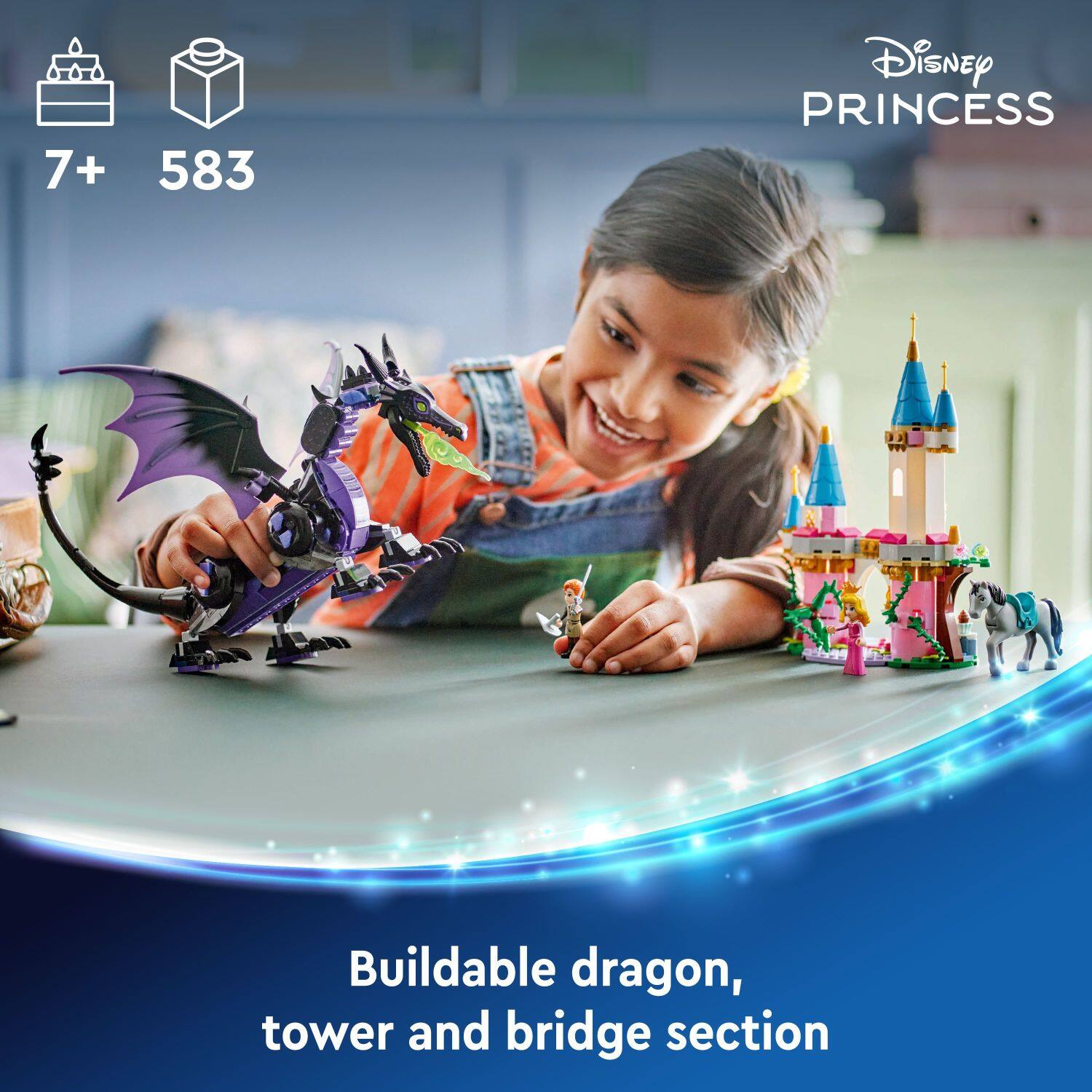 LEGO Disney Princess Maleficent’s Dragon Form Castle and Horse Toy ...