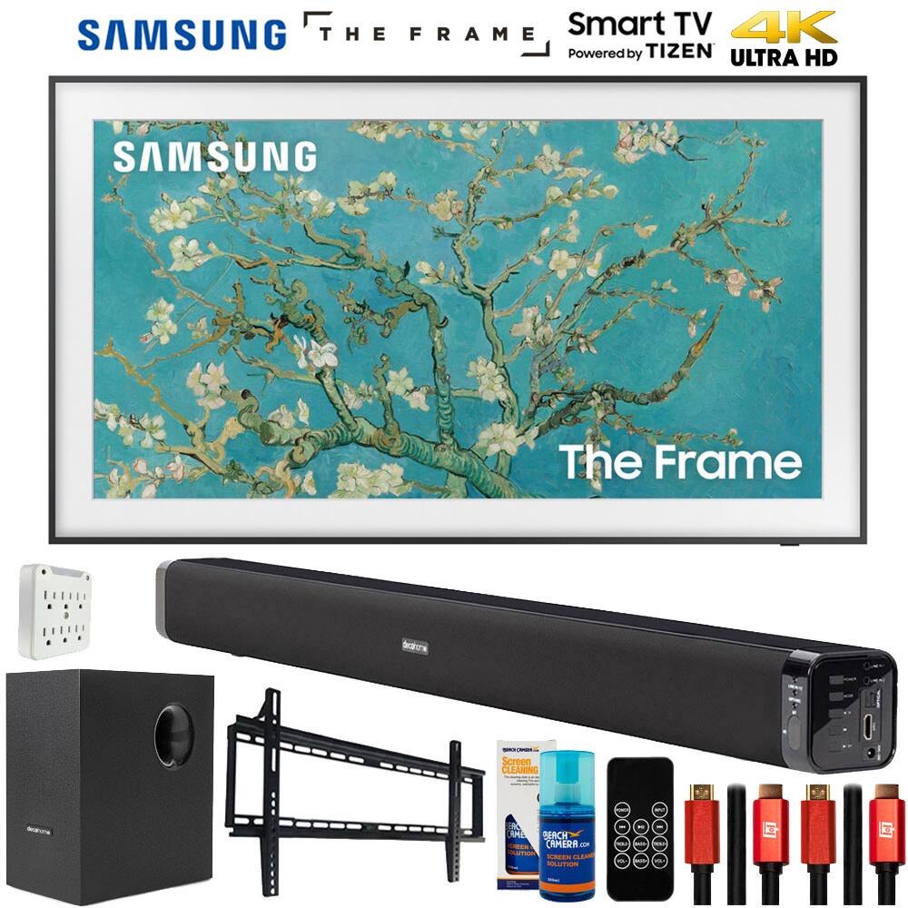 Samsung 32" The Frame QLED HDR 4K Smart TV with Deco Gear Home Theater ...