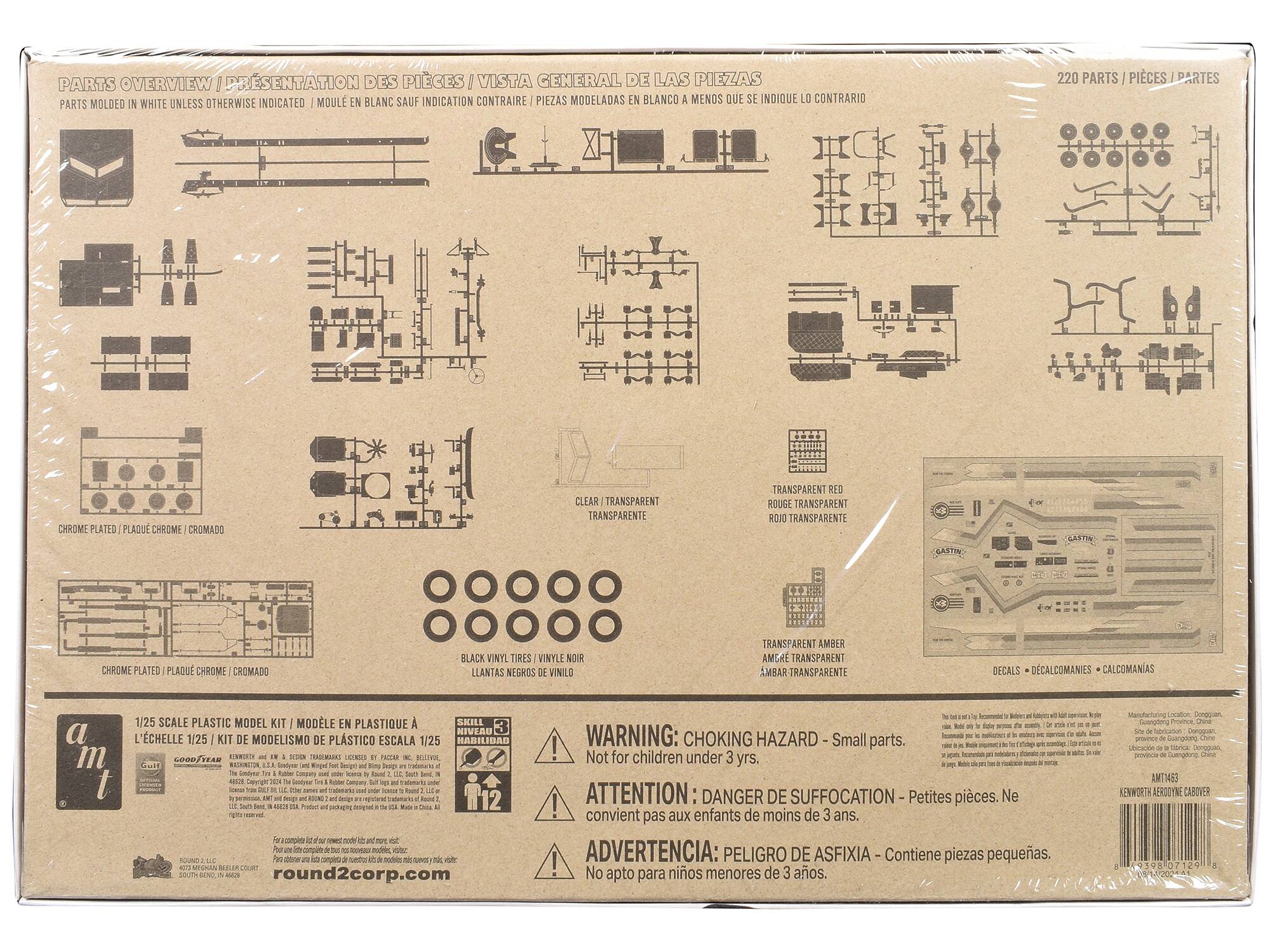 Skill 3 Model Kit Kenworth Aerodyne Cabover Truck Tractor 1/25 Scale ...
