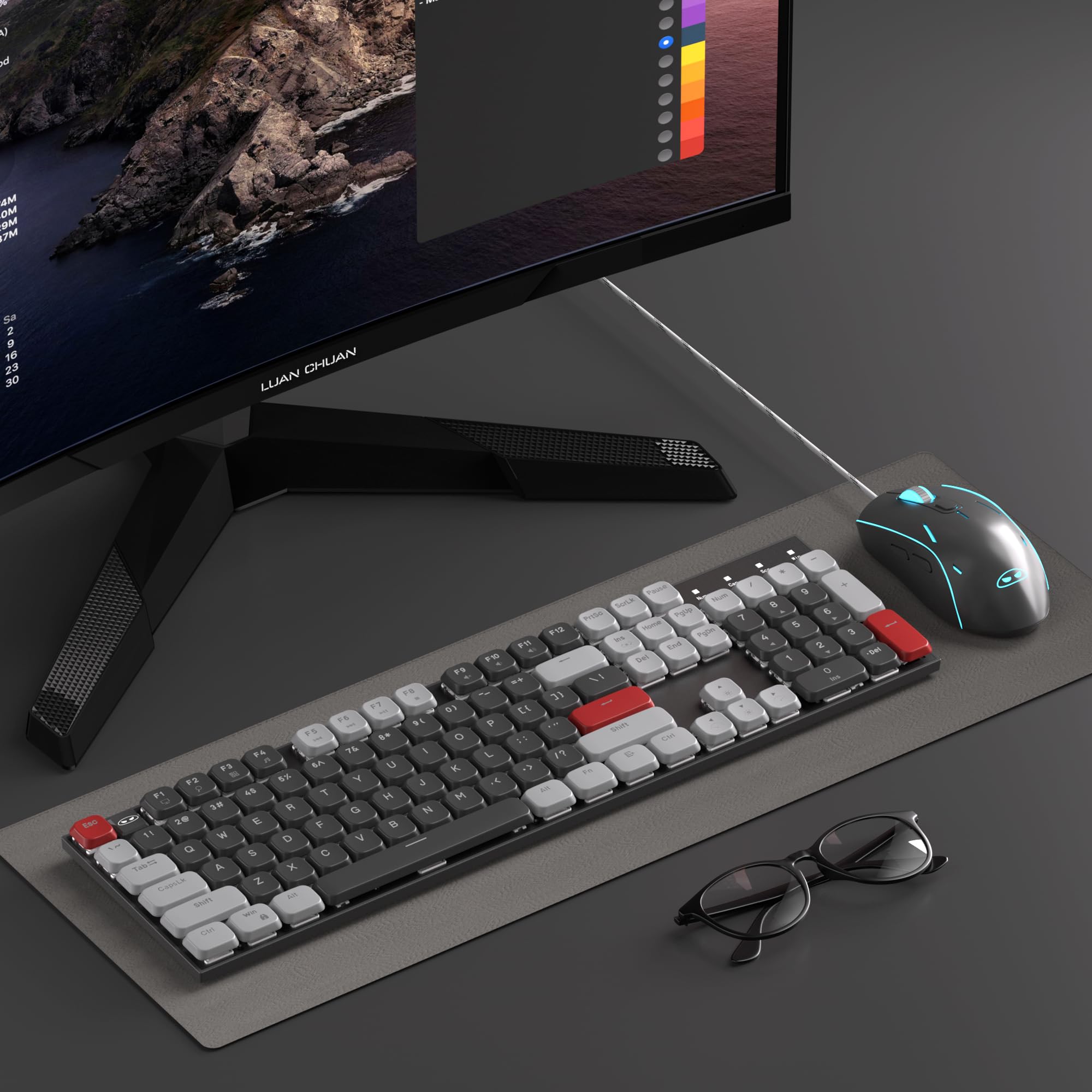 Earthley Blooms Wired Mechanical And Mouse Combo Low Profile Red ...