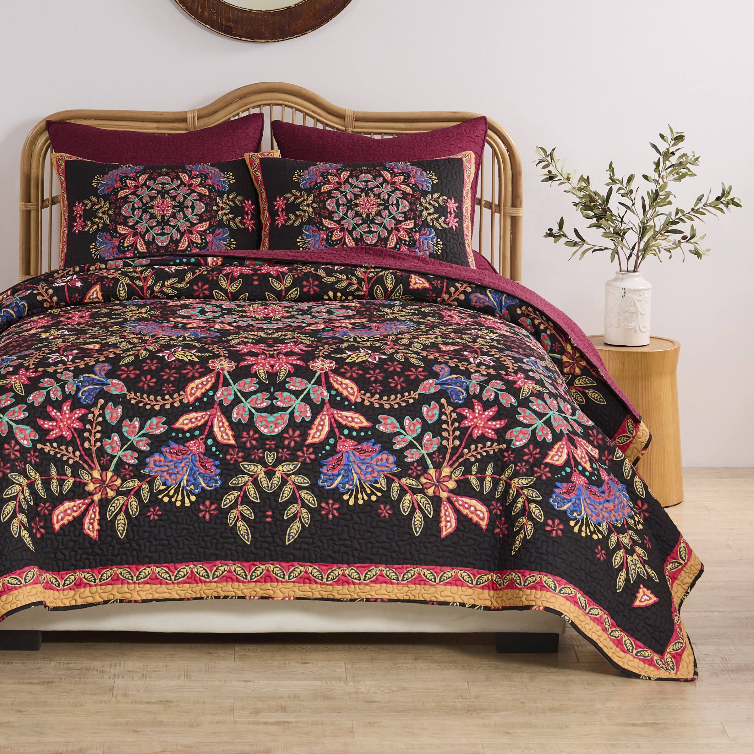 BreeBe Jessa Quilt Set 3 Piece Full/Queen Midnight GL-2505NMSQ - Best Buy