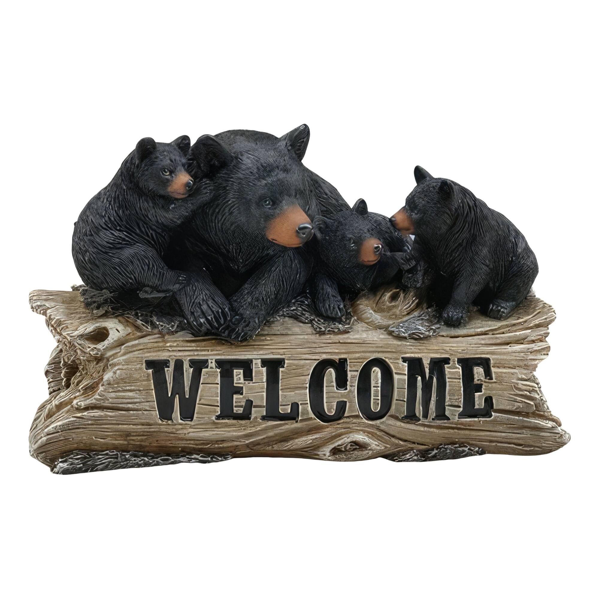 FC Design 10"W Bear Log WELCOME Sign Figurine Statue Office Desk ...
