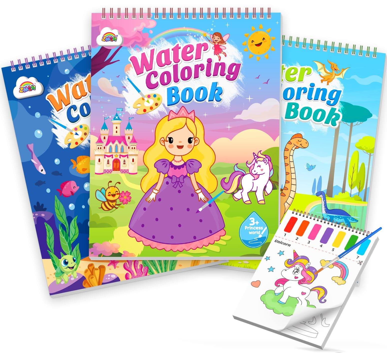 EZTW1 Paint With Water Coloring Books For Mess Free Painting Activity ...