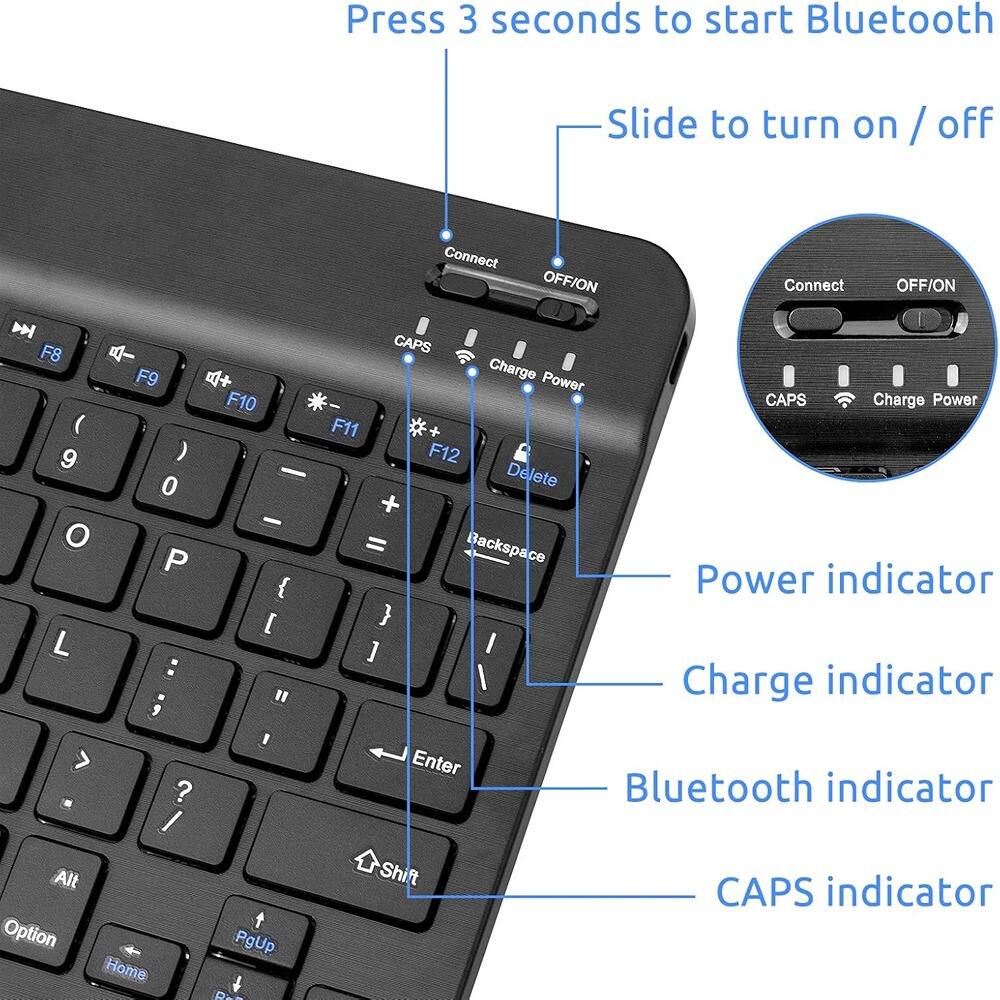 RTMB Universal Bluetooth Keyboard for Fire HD 8/10/11, Slim ...