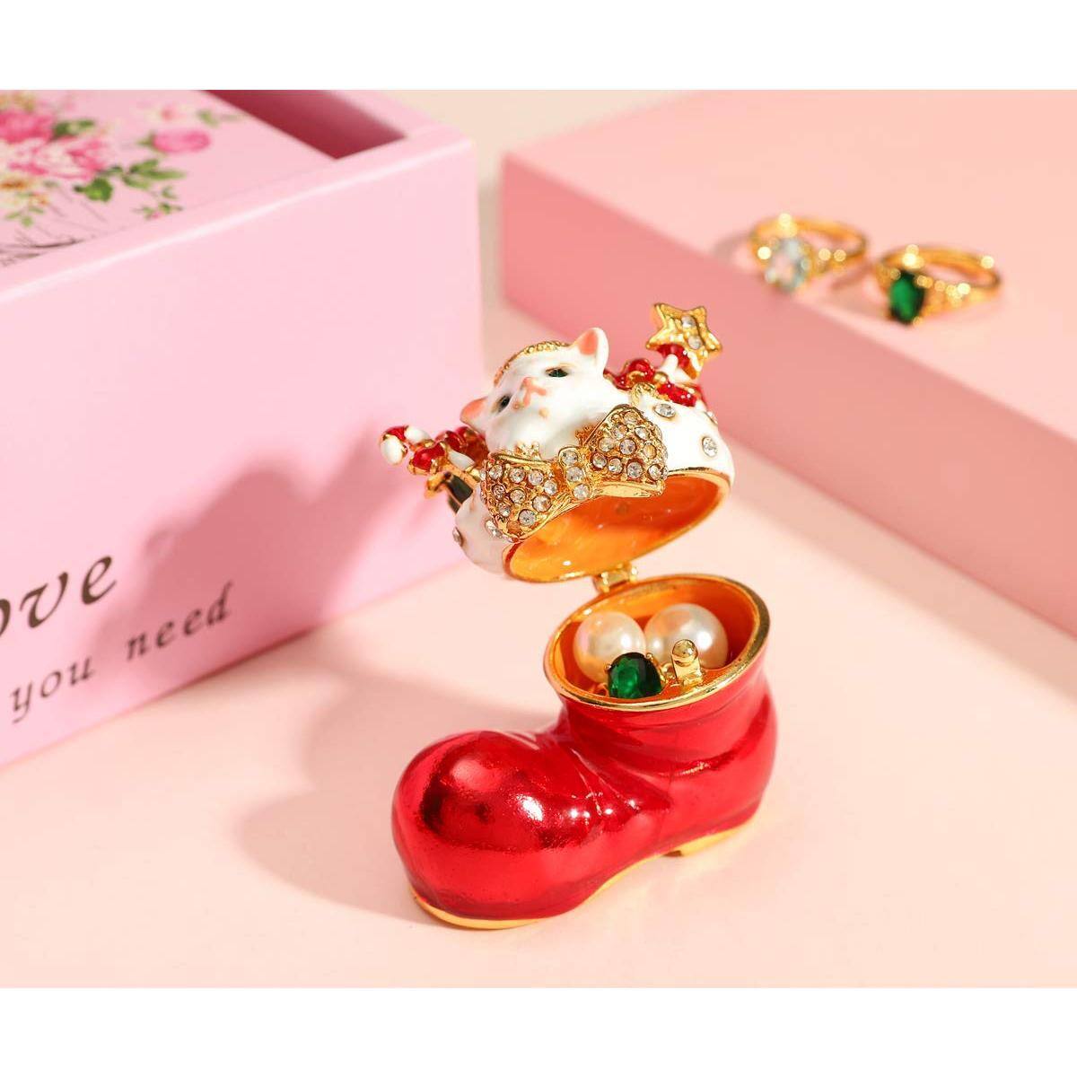 Paradigms Interiors Trinket Box Boots With Hinged Enameled Classic ...