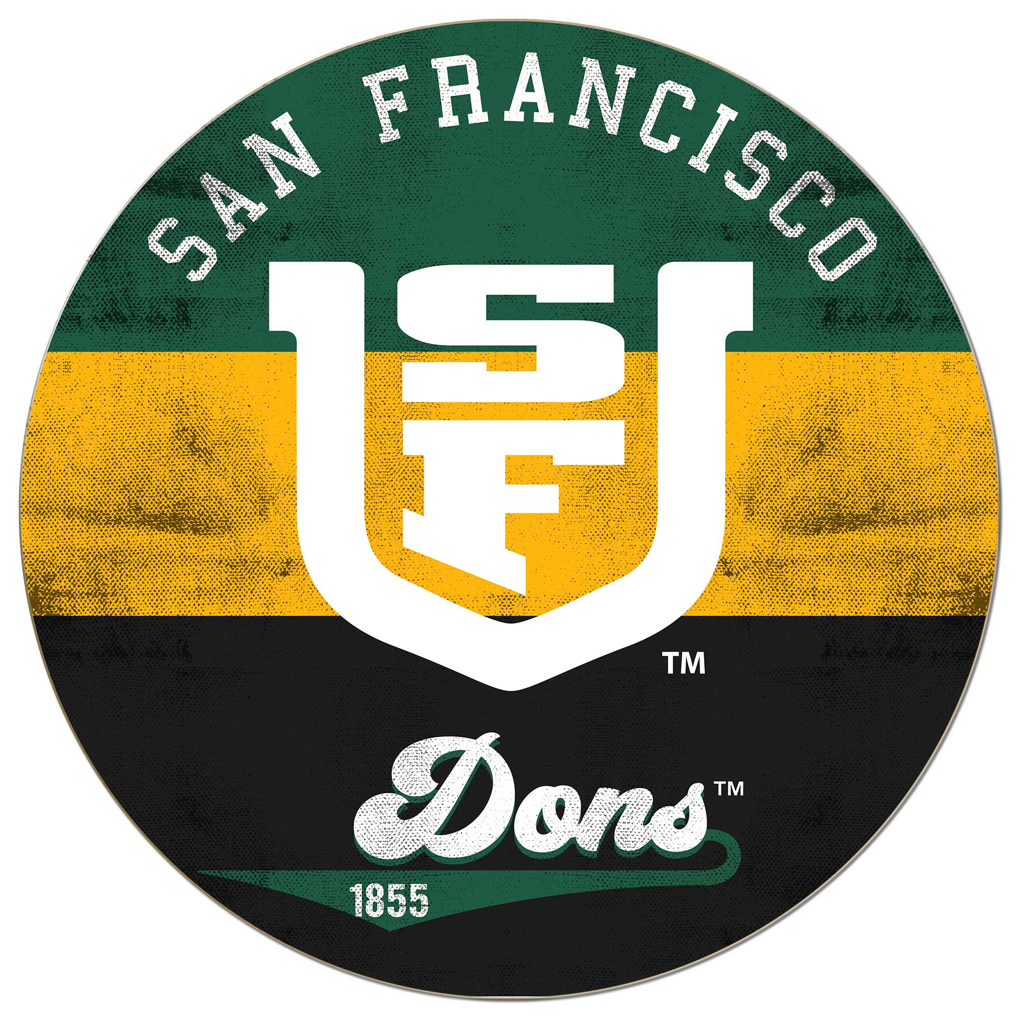 SAN Jardine - Francisco Dons 20'' x 20'' Retro Logo Circle Sign - Green ...